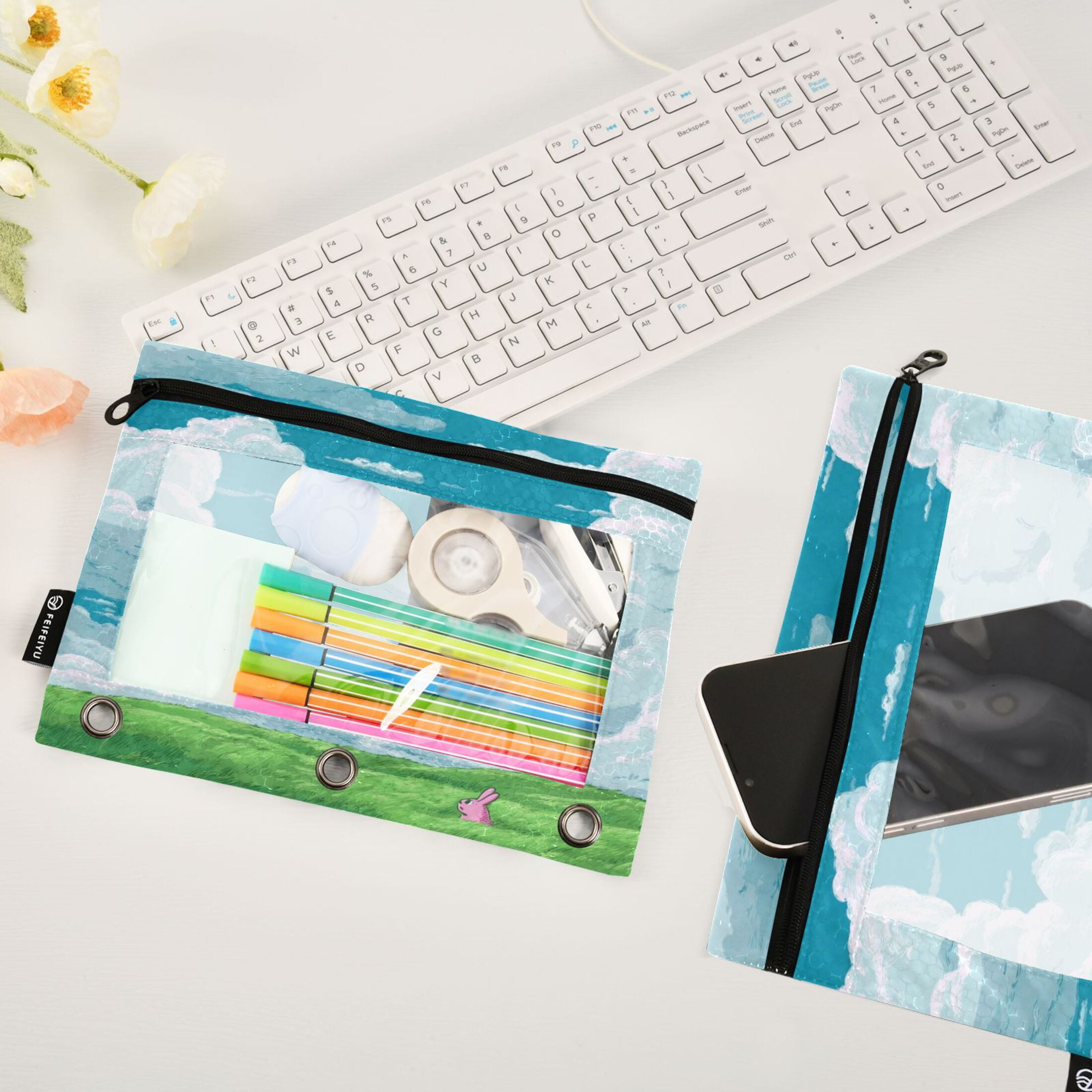 Iauyy Binder Pouches 2-Pack - Waterproof Soccer Mesh Clear PVC ...