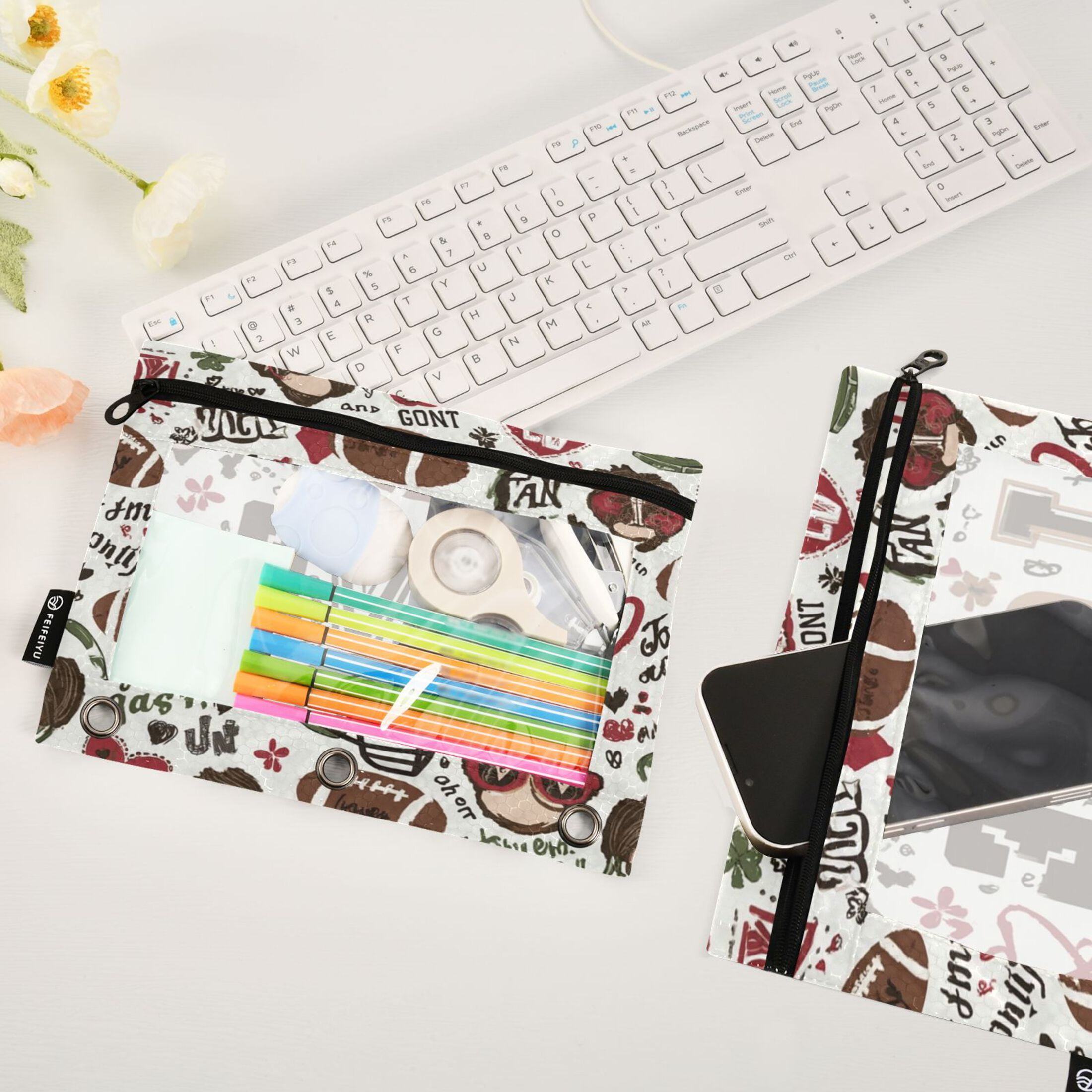 Iauyy Binder Pouches 2-Pack - Waterproof Soccer Mesh Clear PVC ...