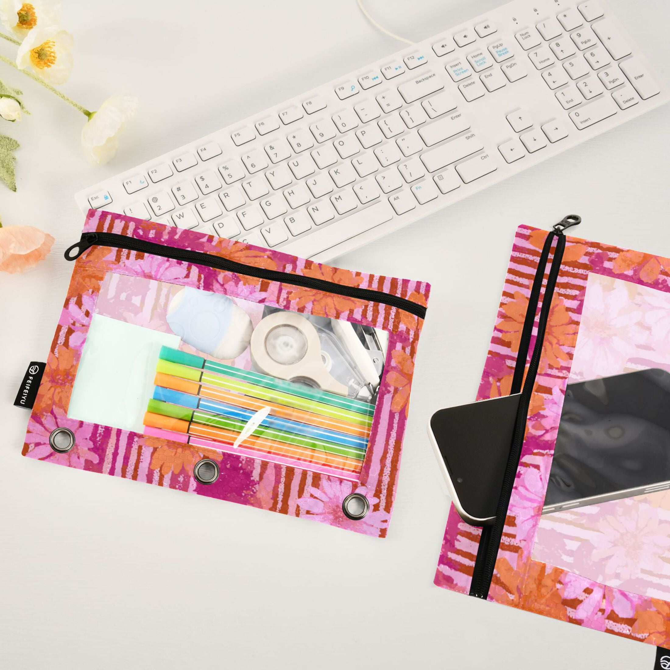 Iauyy Binder Pouches 2-Pack - Waterproof Soccer Mesh Clear PVC ...