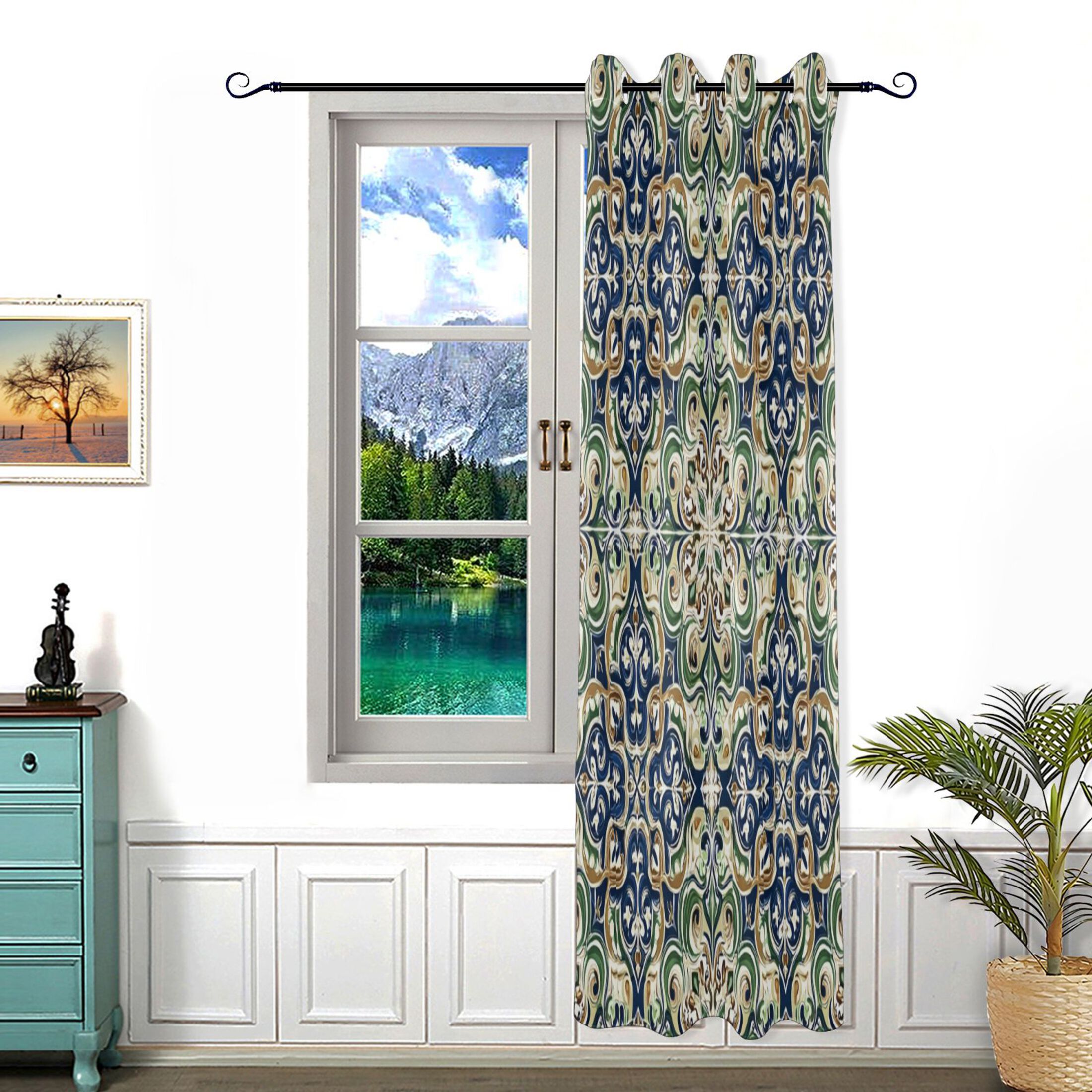 Iauyy Blackout Curtains for Living Room, 80% Blackout Grommet Top ...
