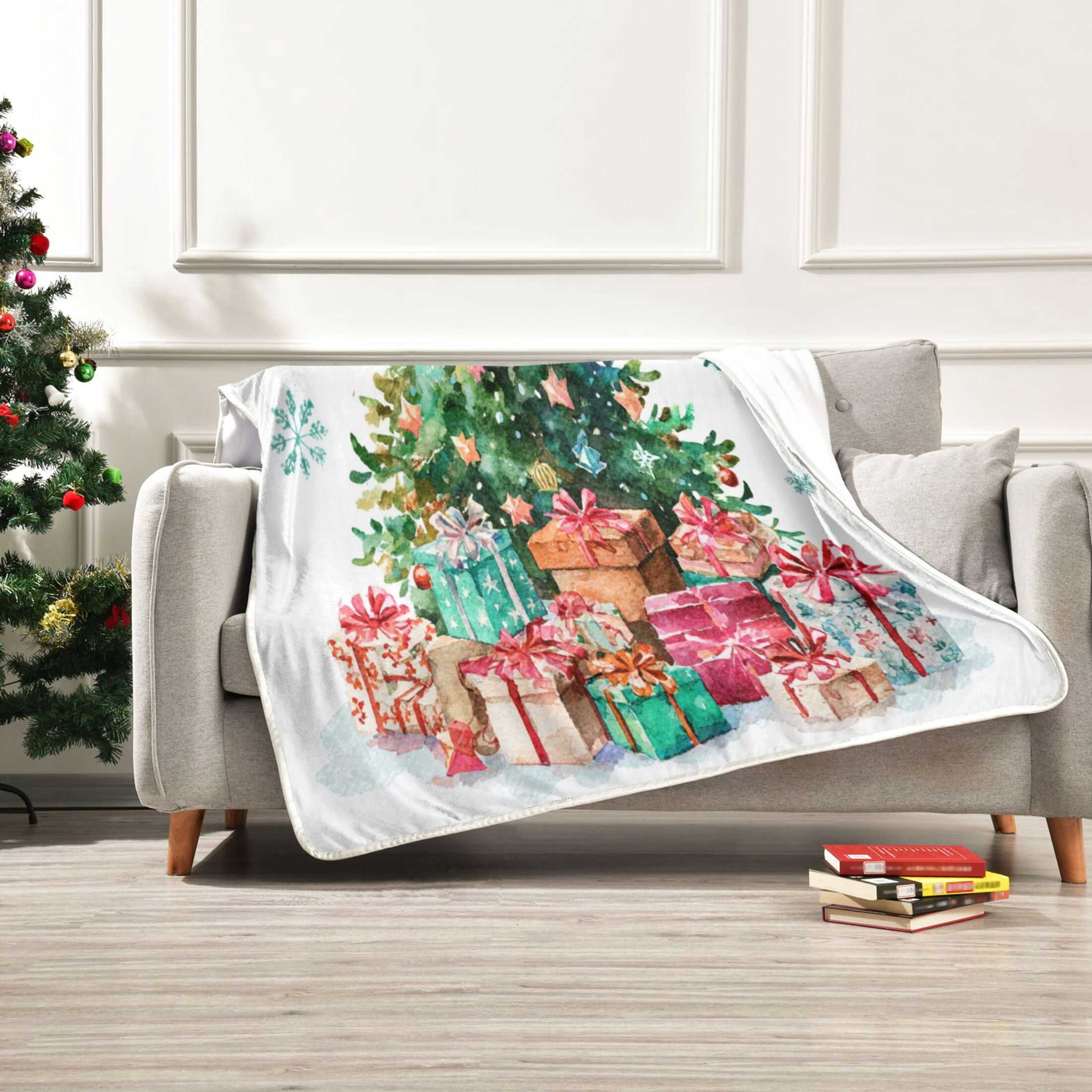 Iauyy Christmas Tree Gifts Blanket ,Arctic Wool Throw Blankets All ...