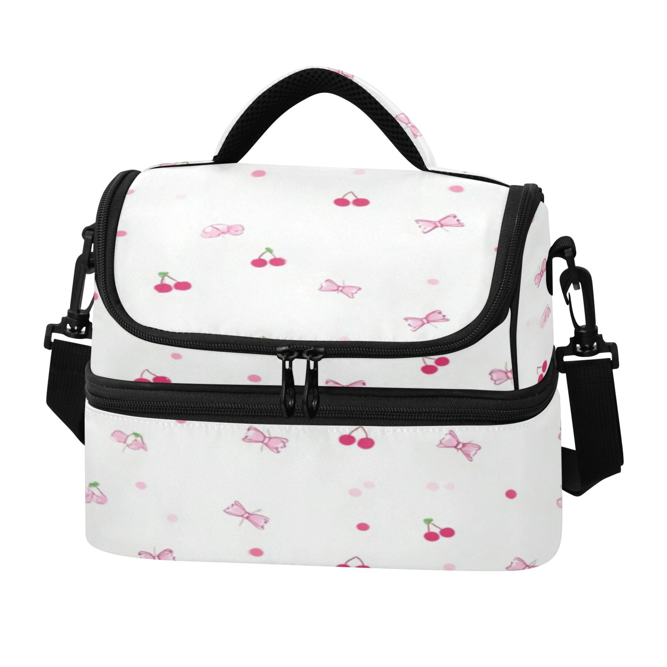 Iauyy Double-layer Lunch Bag for Cooler/Hot Removable Shoulder Straps ...