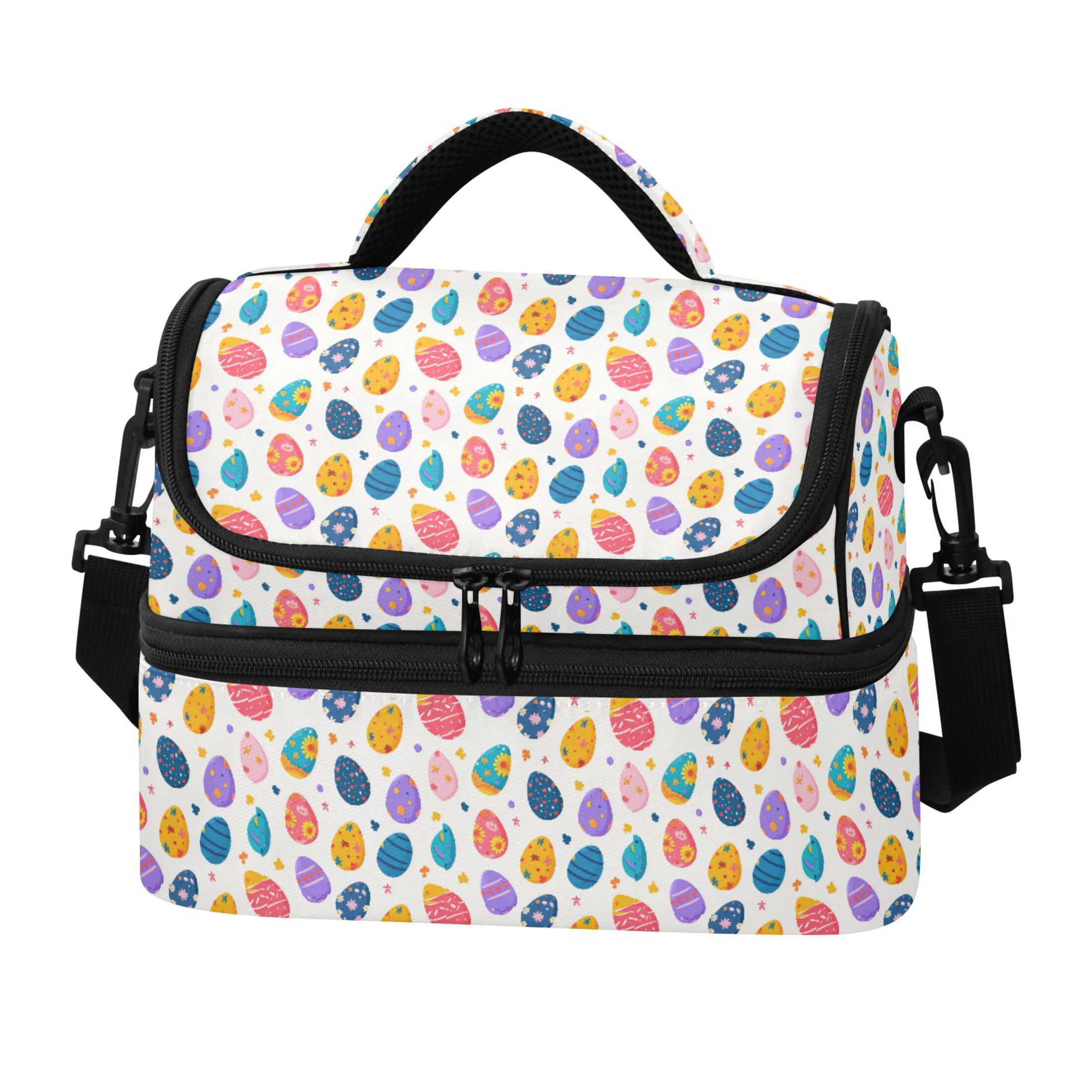 Iauyy Double-layer Lunch Bag for Cooler/Hot Removable Shoulder Straps ...