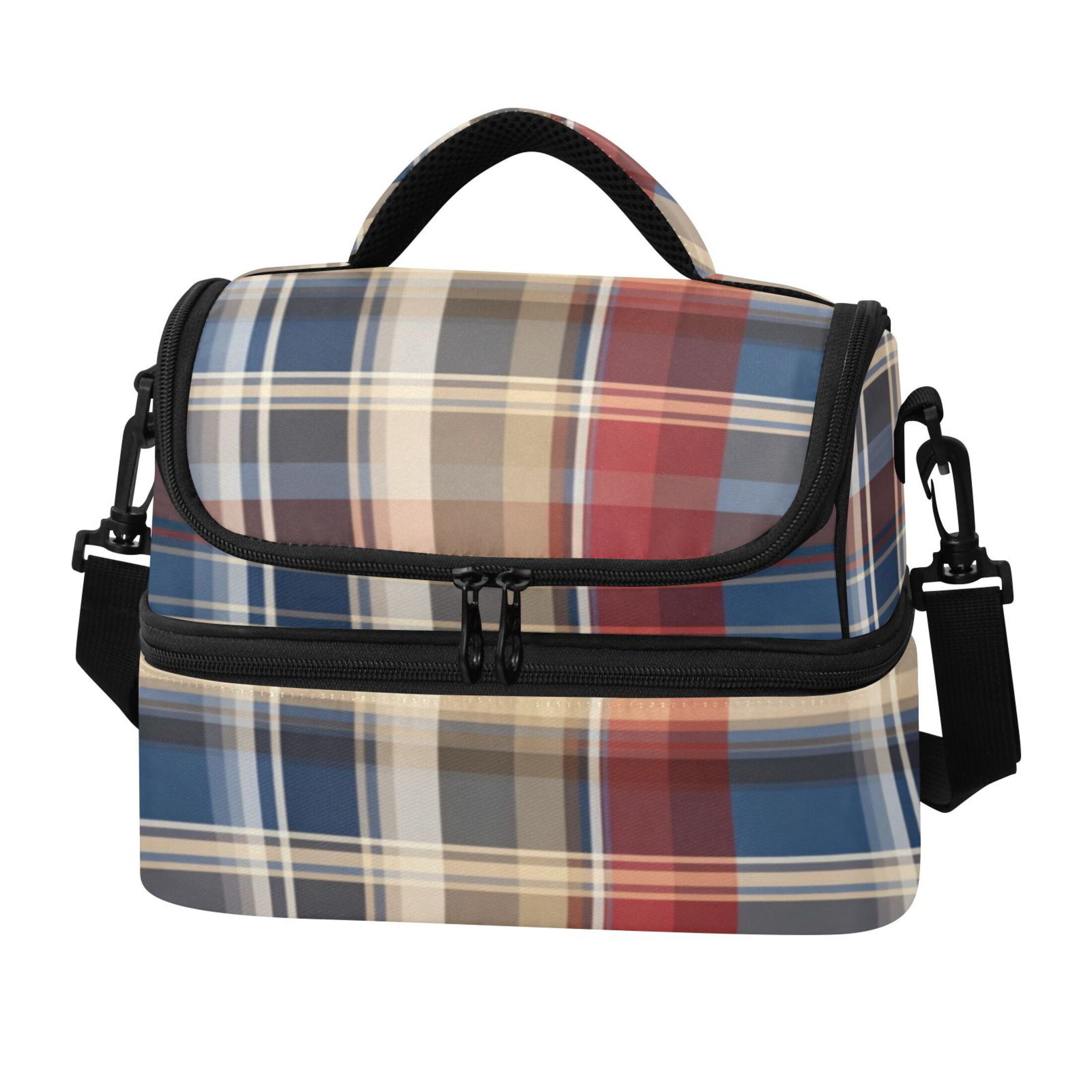 Iauyy Double-layer Lunch Bag for Cooler/Hot Removable Shoulder Straps ...