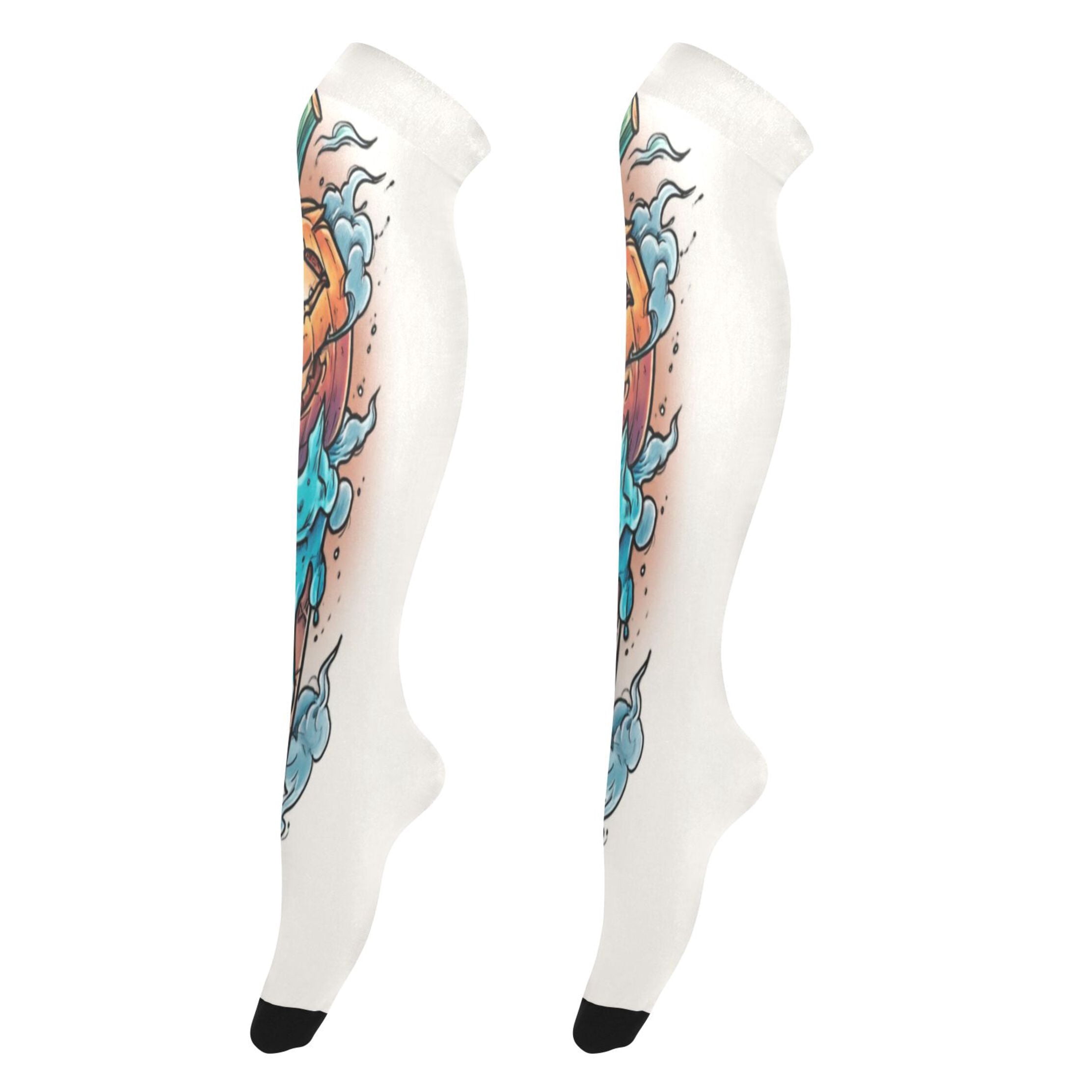 Iauyy Highly Elastic Women's Trouser Knee High Socks 93% Nylon ...