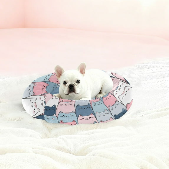 Iauyy Pet Couch Donut Cat Bed for Indoor Cats/Small Dogs Washable ...