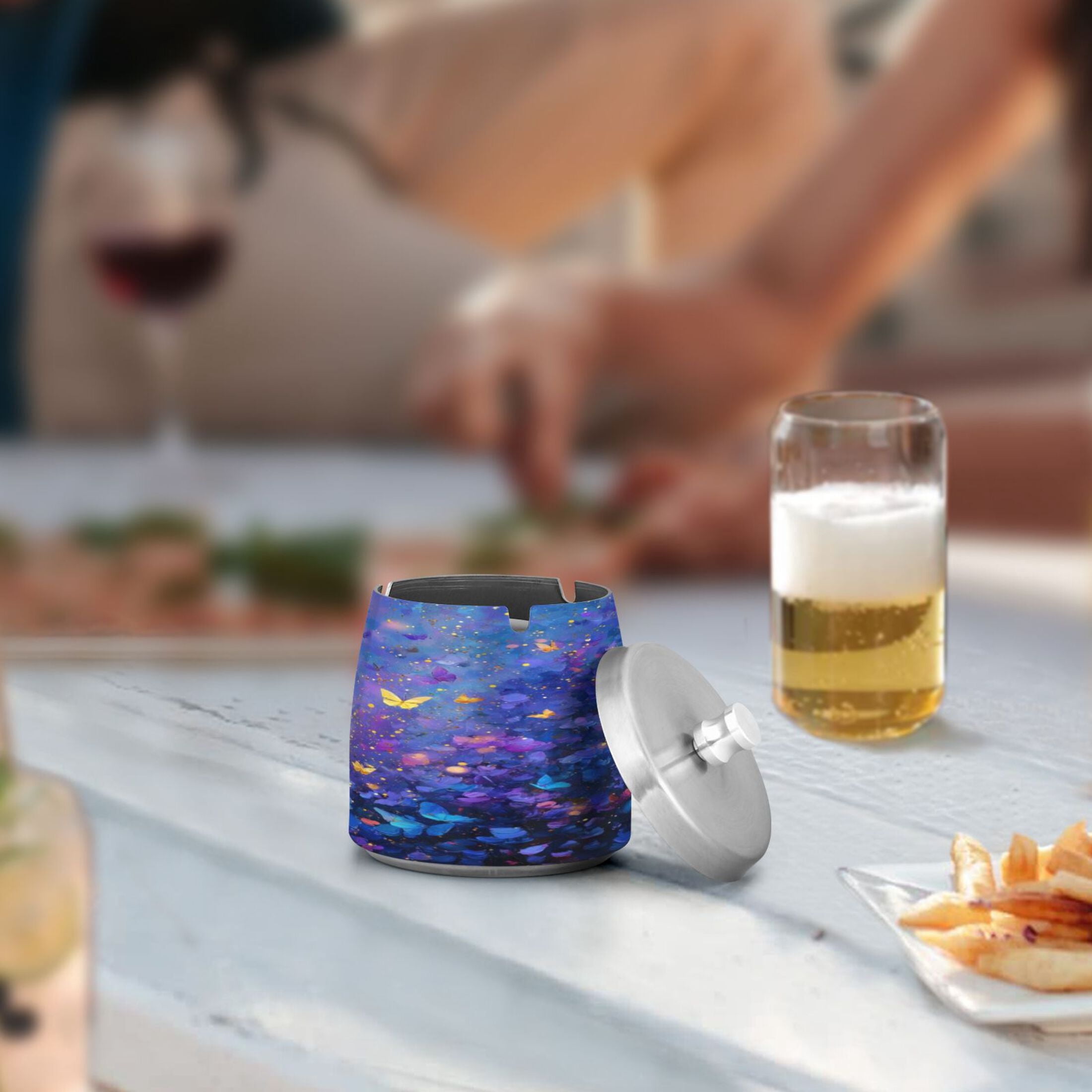 Iauyy Stainless Steel Home Ashtrays -Odor-Free Cigar Smokeless Ashtray ...