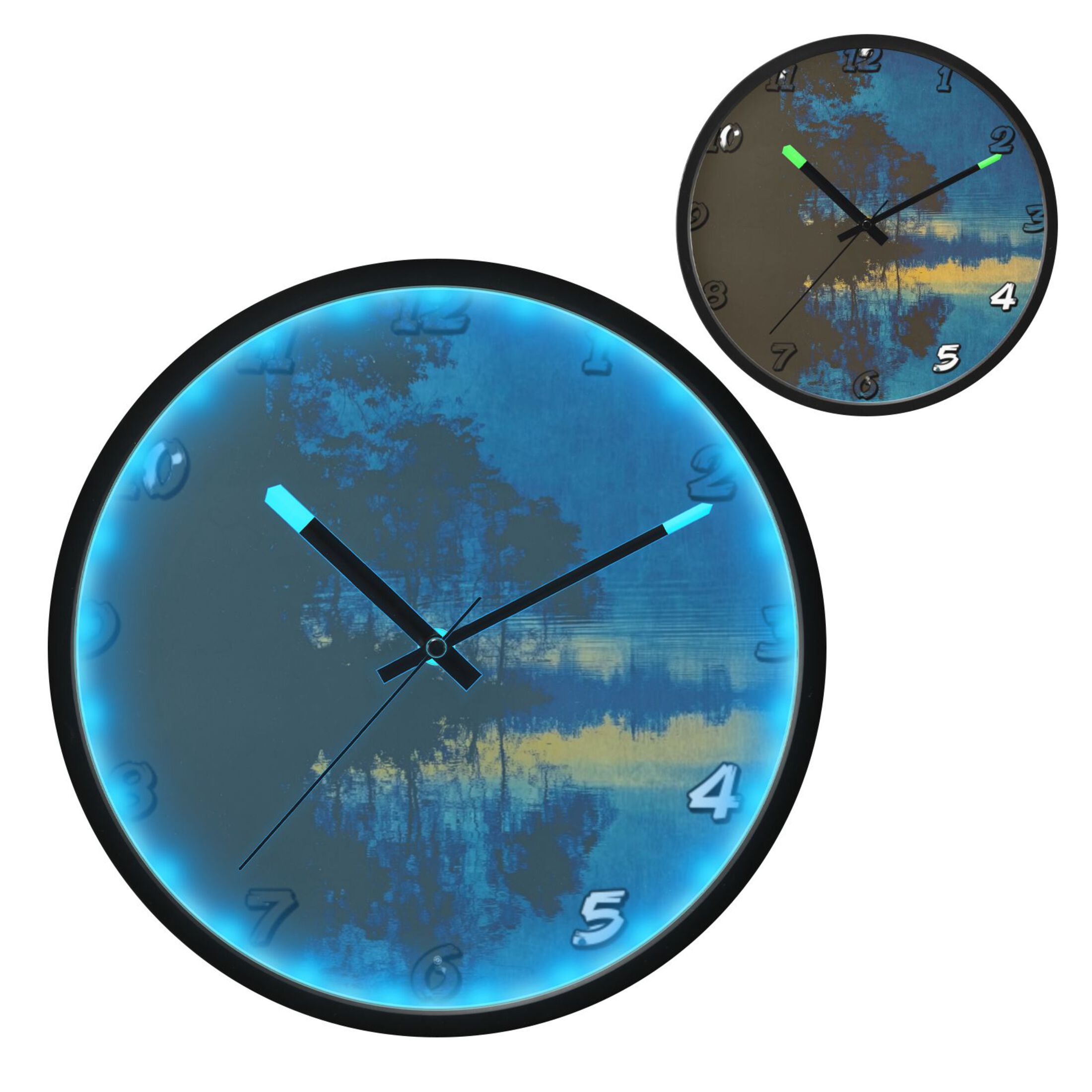 Iauyy Vintage Battery Sunrise Clock Wall Clock 12 inch Fashion Bedroom ...