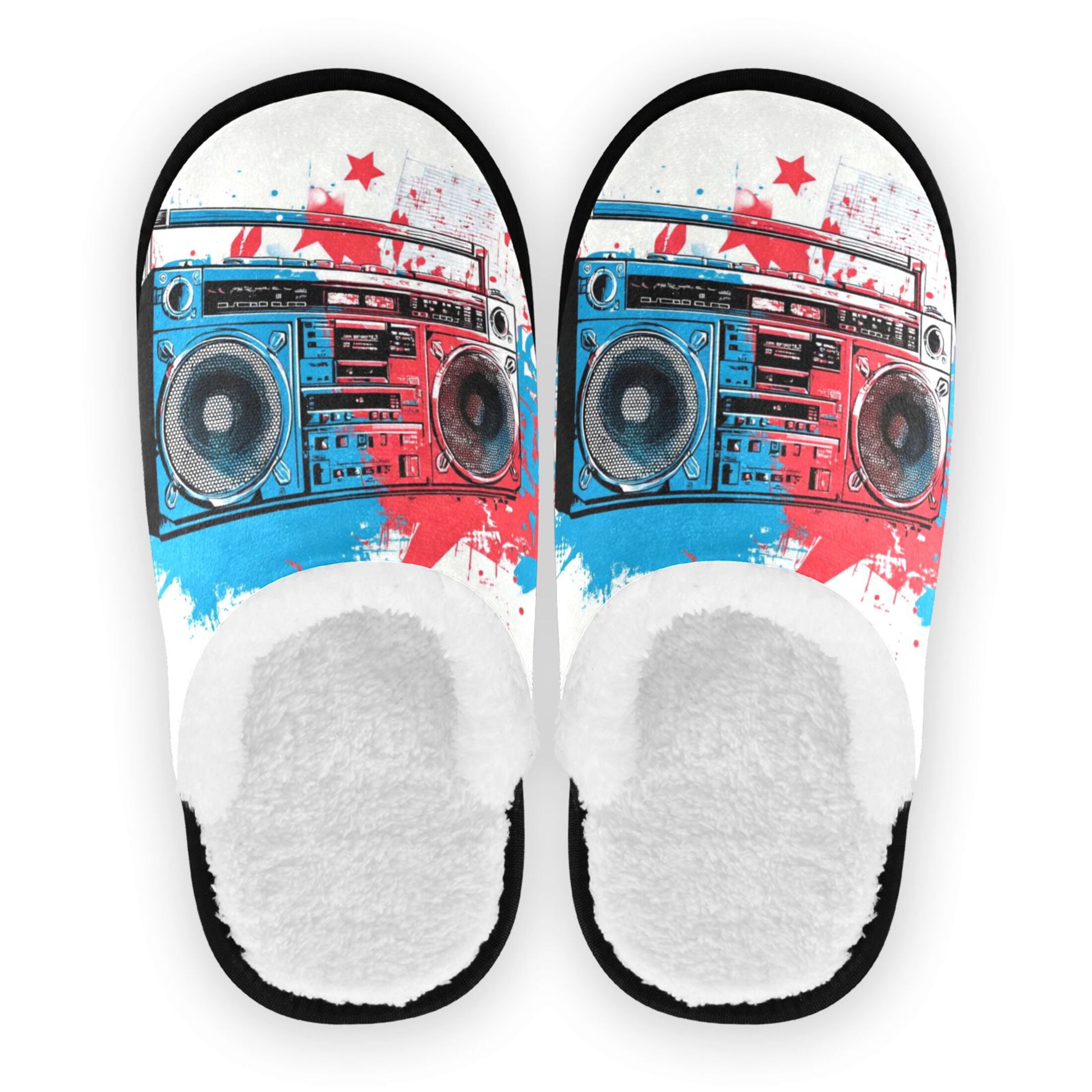 Iauyy Women's Men's Slippers, Non-Slip Travel Unisex Cotton Flannel ...