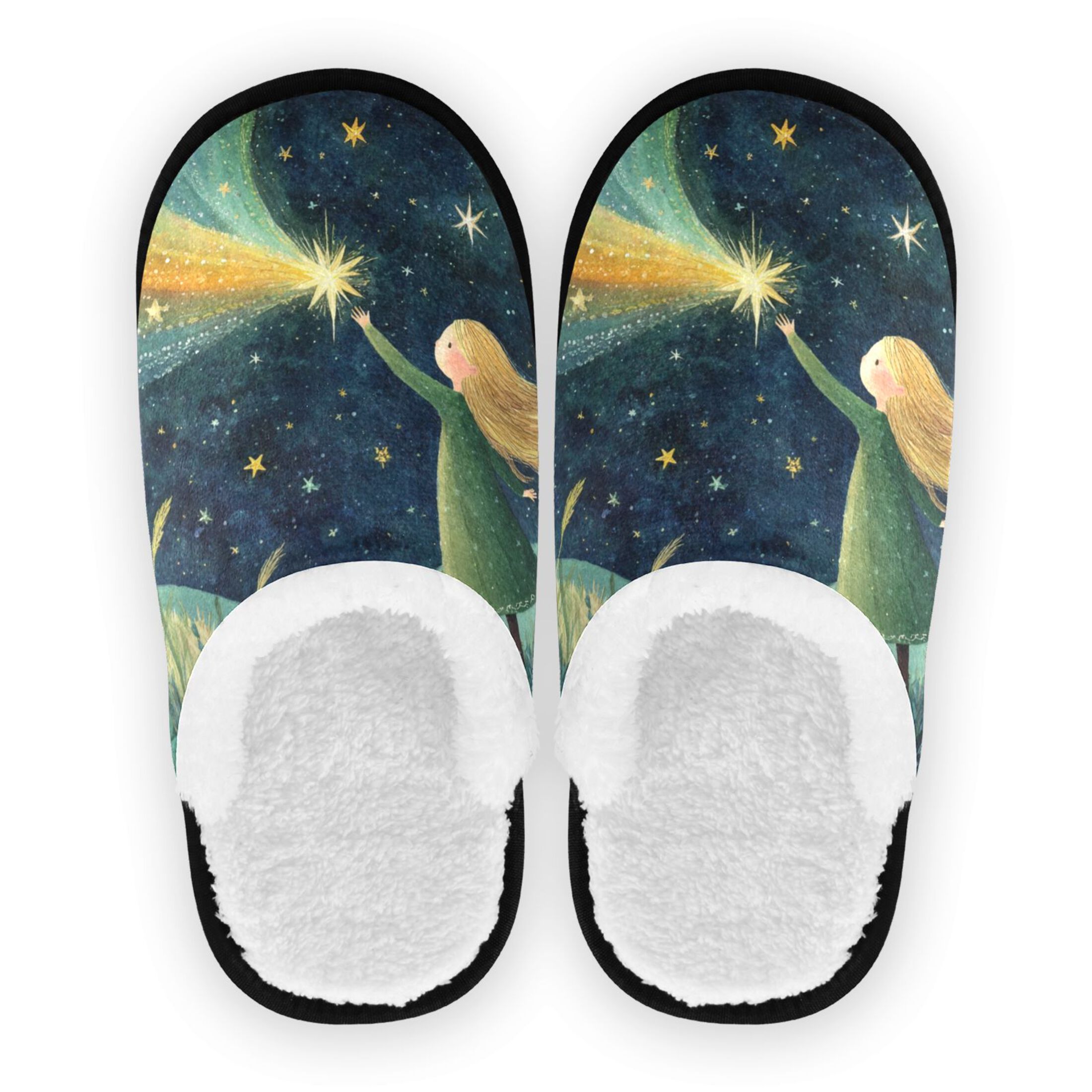 Iauyy Women's Men's Slippers, Non-Slip Travel Unisex Cotton Flannel ...