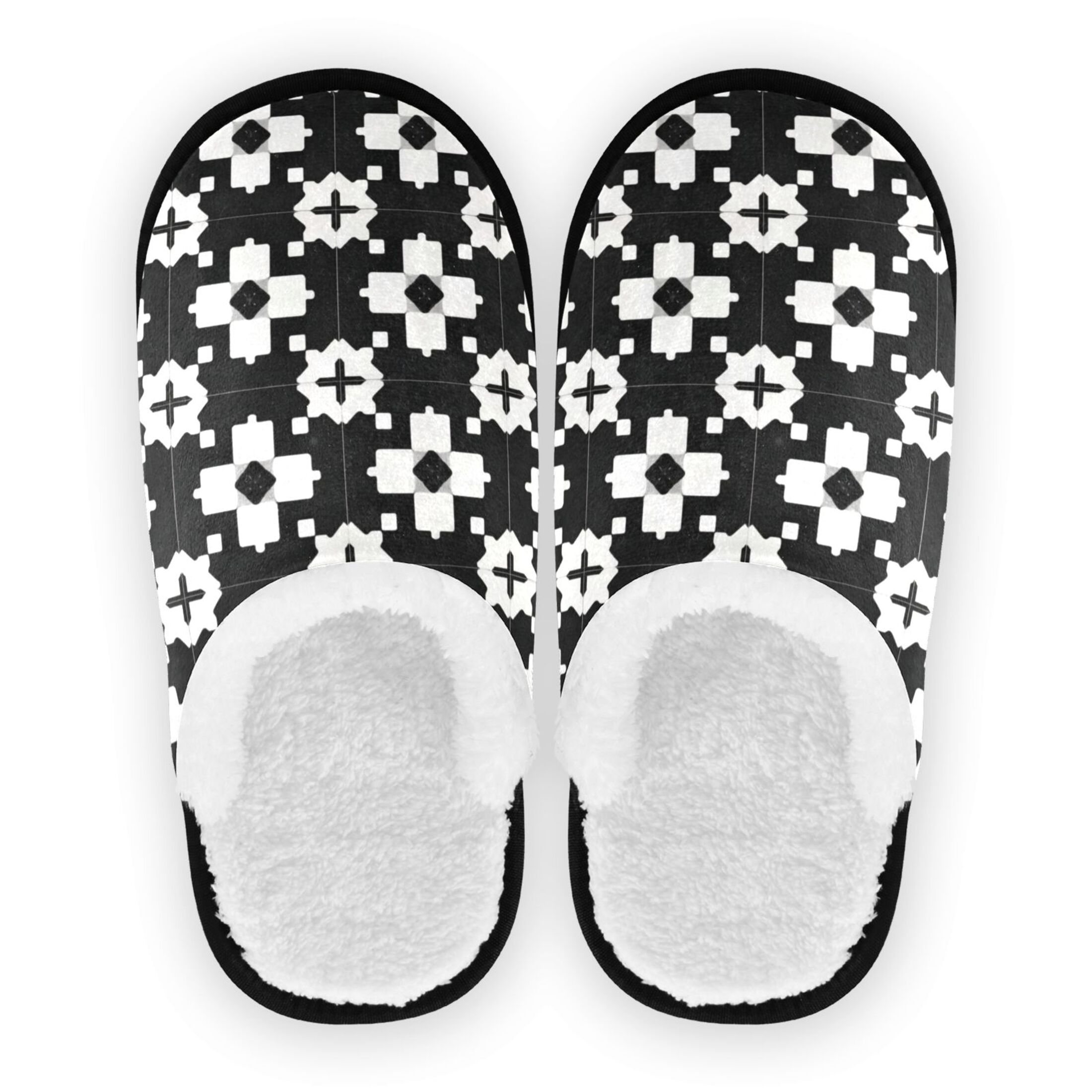 Iauyy Women's Men's Slippers, Non-Slip Travel Unisex Cotton Flannel ...