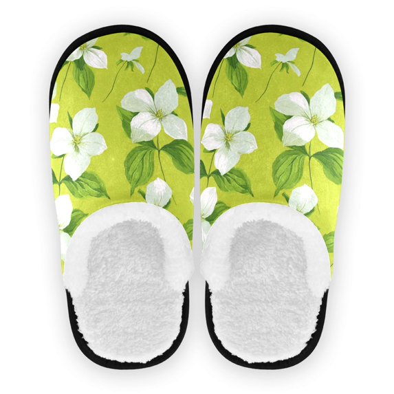 Iauyy Women's Men's Slippers, Non-Slip Travel Unisex Cotton Flannel ...