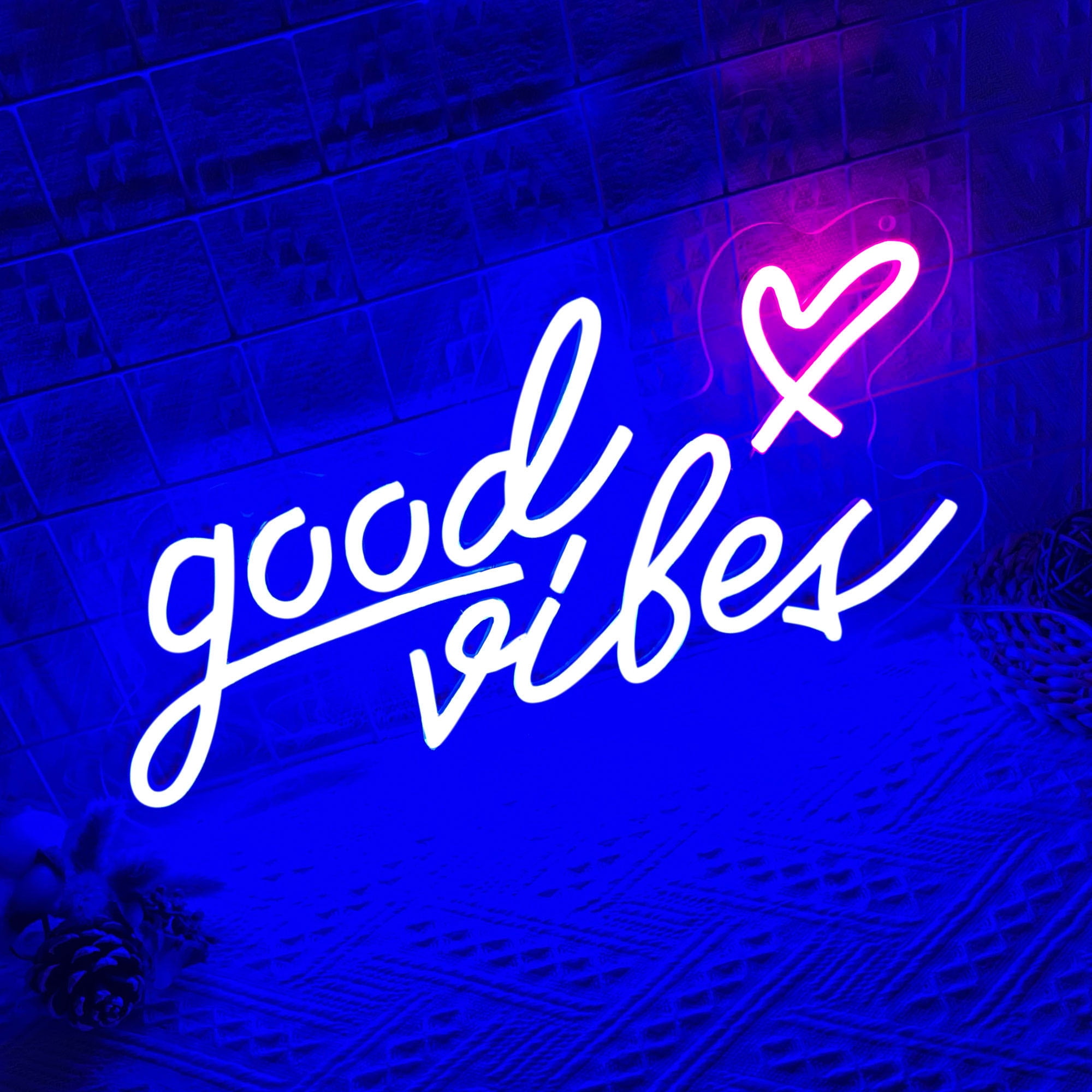 IbayNawi Good Vibes LED Neon Signs USB Connector, Neon Light For Wall ...