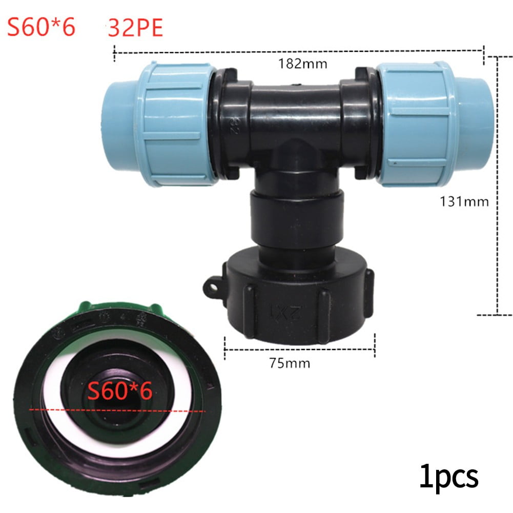 Ibc Tank Fitting S60X6 To Elbow, 3-Way Valve Fitting 32Mm Adapter Tee ...