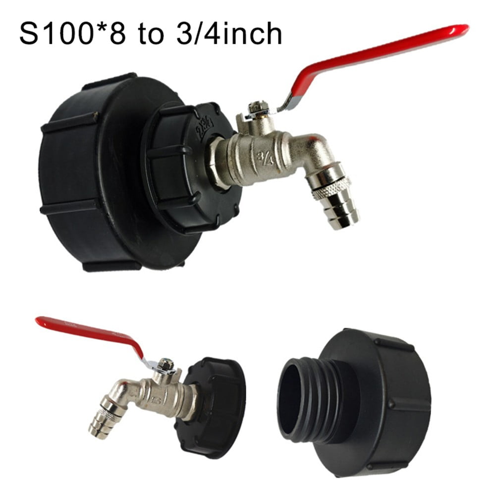 Ibc Tote Tank Adapter S100*8 Brass Hose Faucet Valve - to 3/4in brass ...