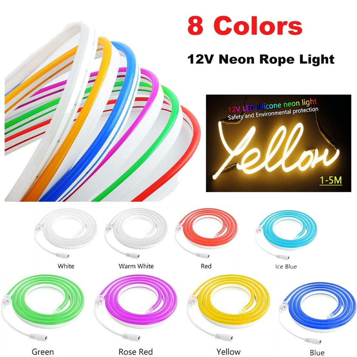 Ibear 12V Christmas Decorations Led Neon Rope Light Flexible Strip ...