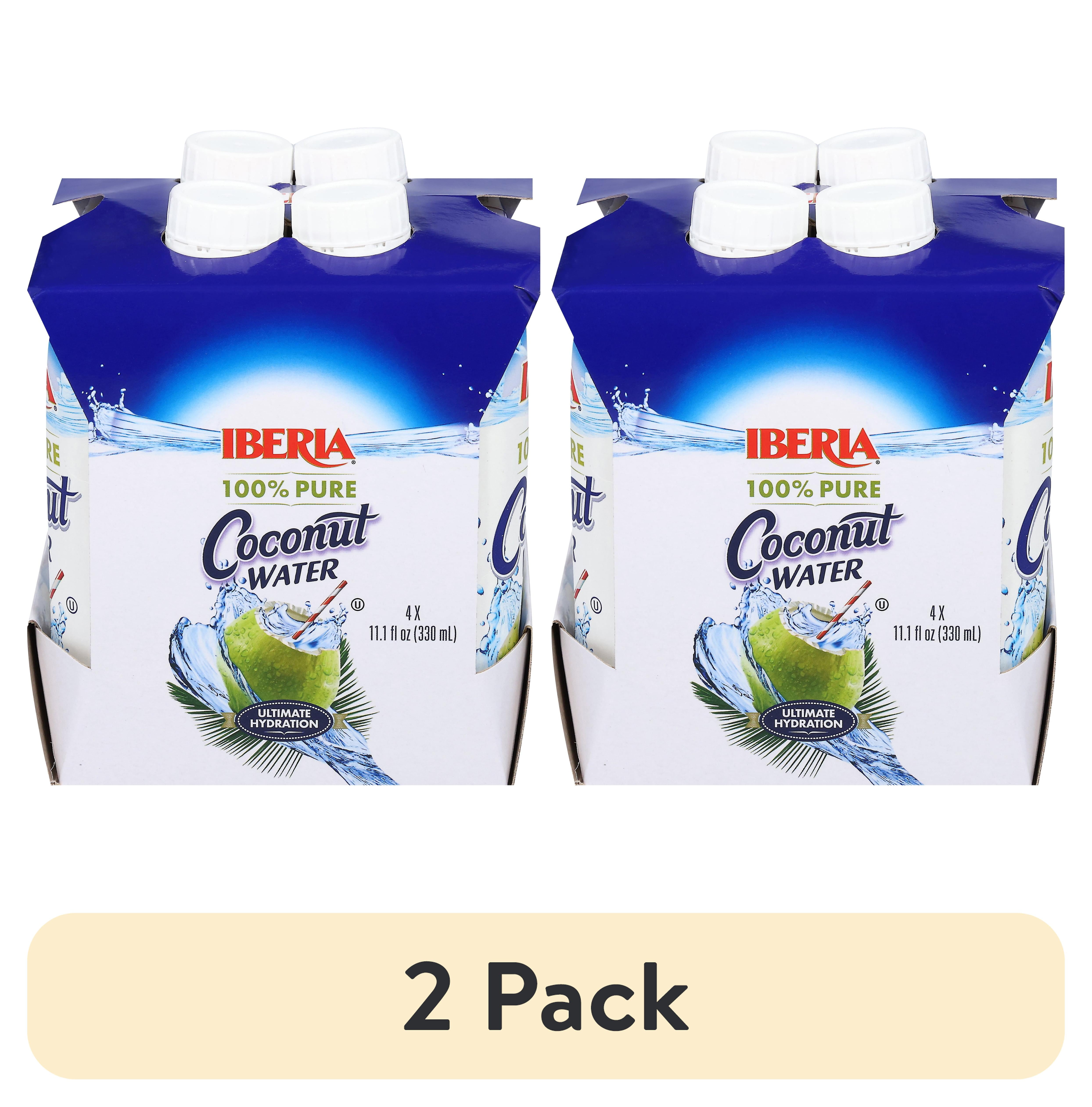 (2 pack) Iberia 100% Pure Coconut Water 4 - 11.1 fl oz Packs - Walmart.com