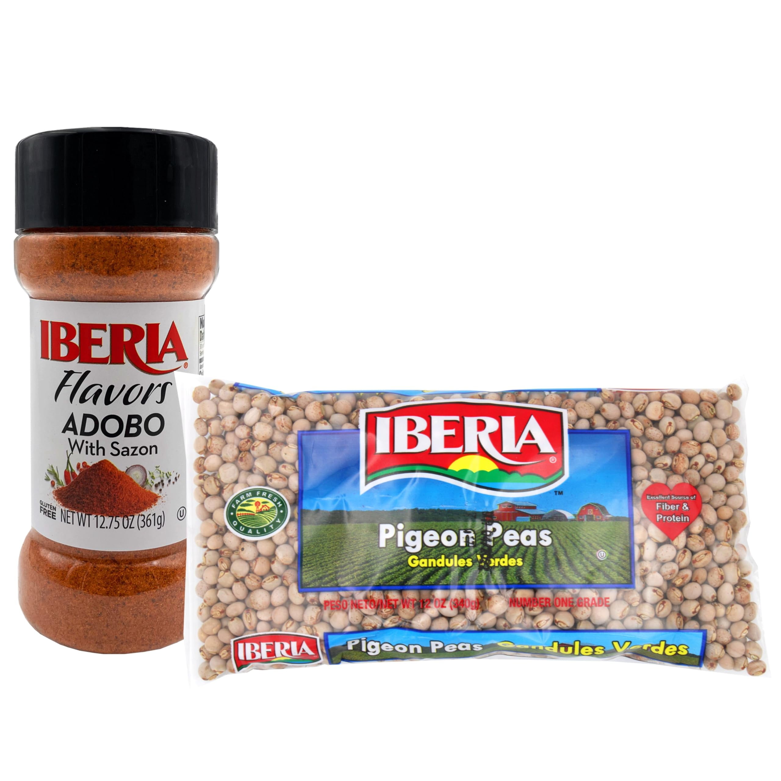 Iberia Adobo With Sazon, 12.75 Oz+ Iberia Dry Pigeon Peas, 12 Ounce ...