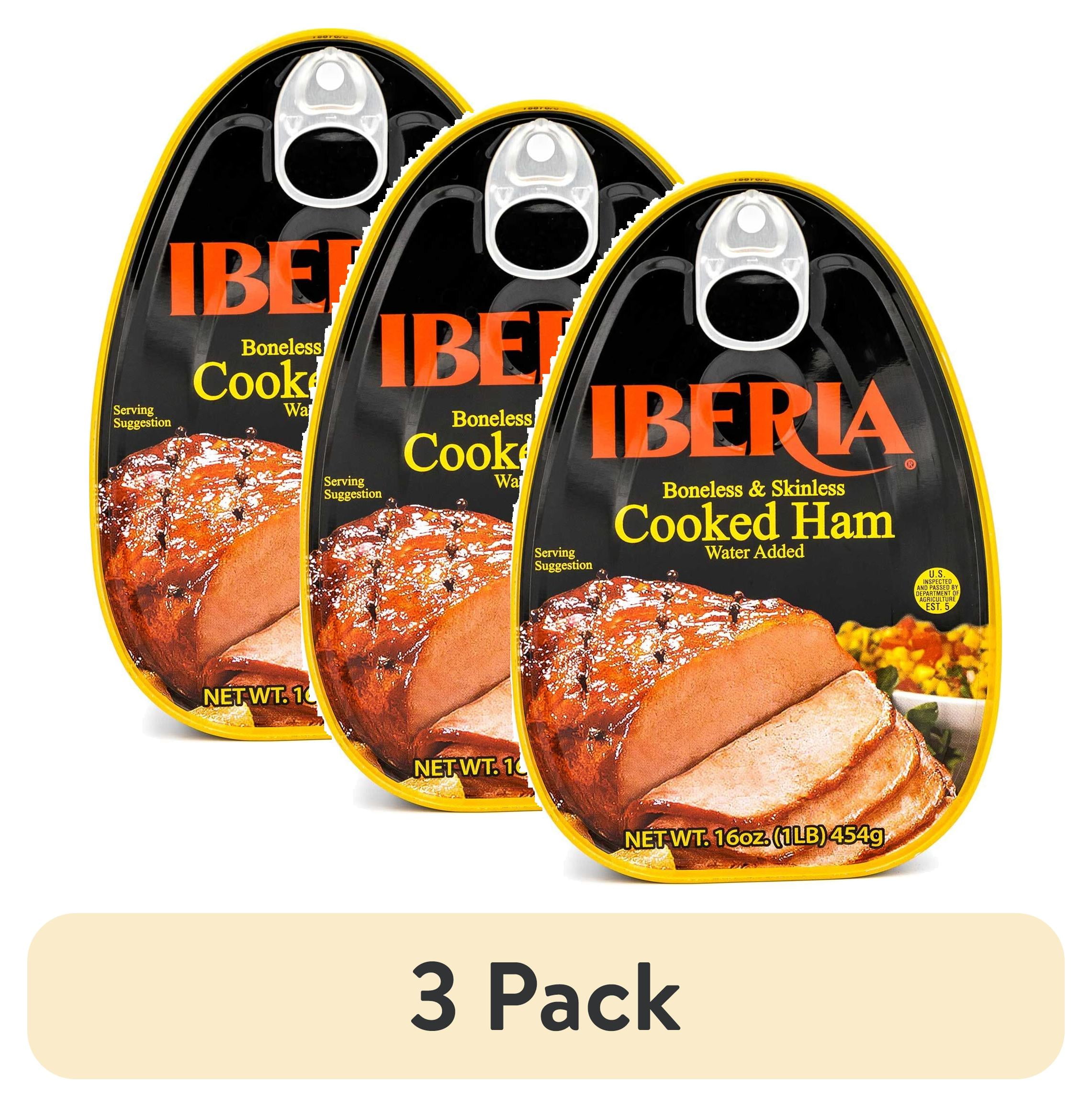 (3 pack) Iberia Boneless & Skinless Cooked Ham 16 oz - Walmart.com
