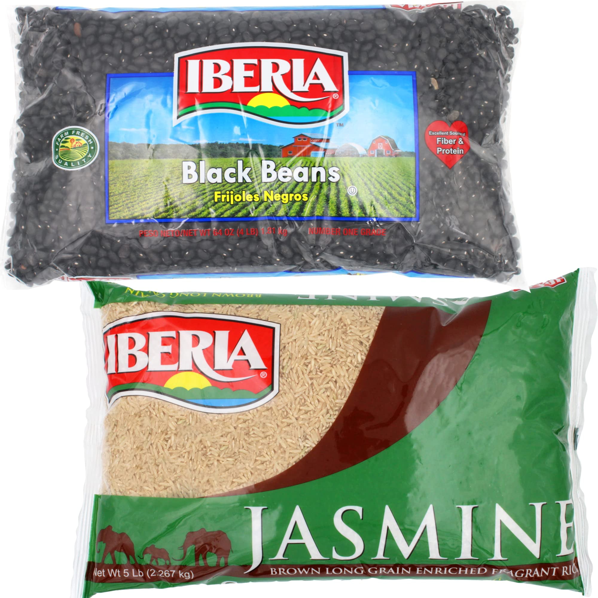Iberia Brown Jasmine Rice 5Lb. And Iberia Black Beans 4Lb. Bundle ...