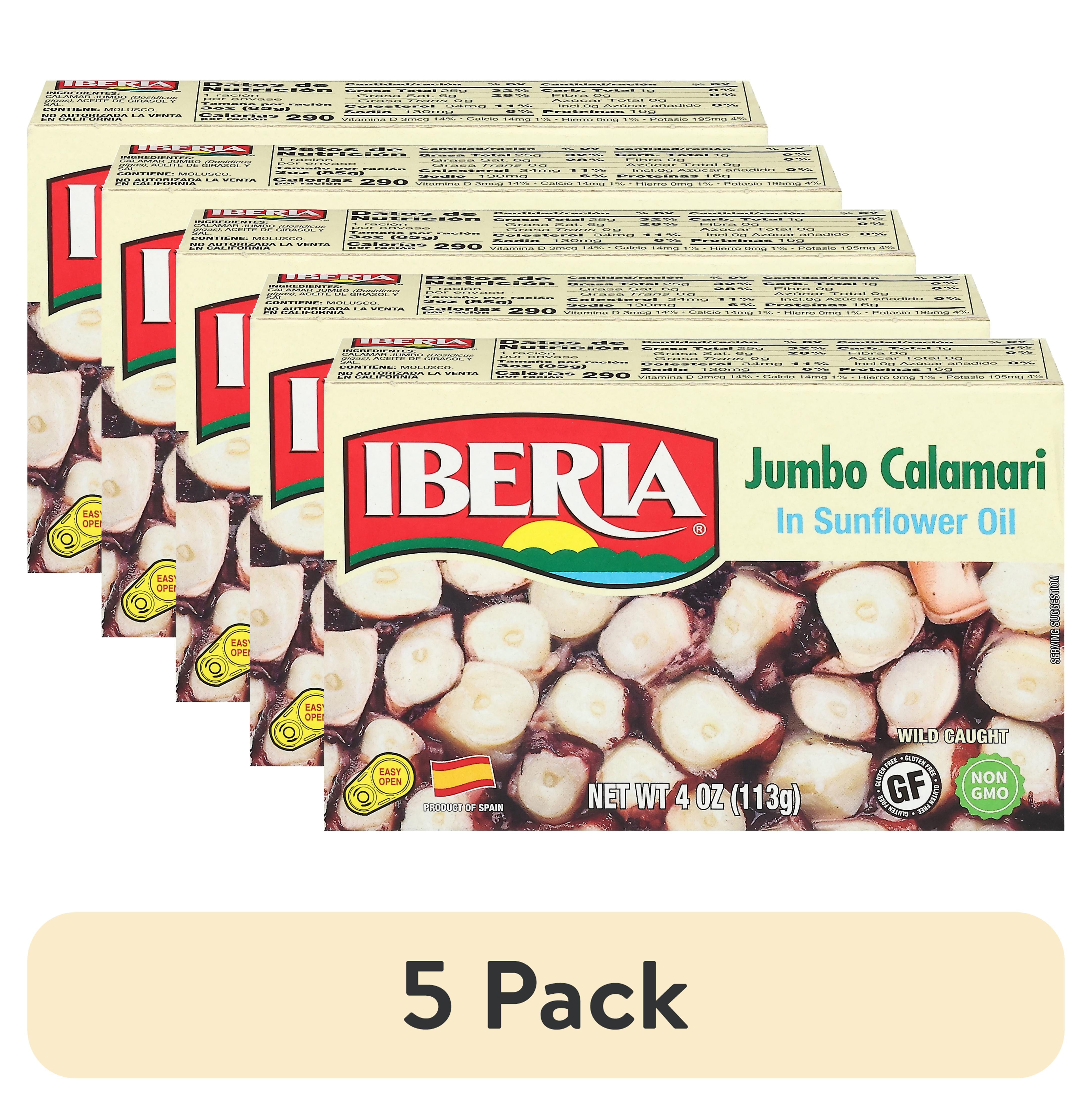 (5 pack) Iberia Calamari in Sunflower Oil Jumbo 4 oz - Walmart.com
