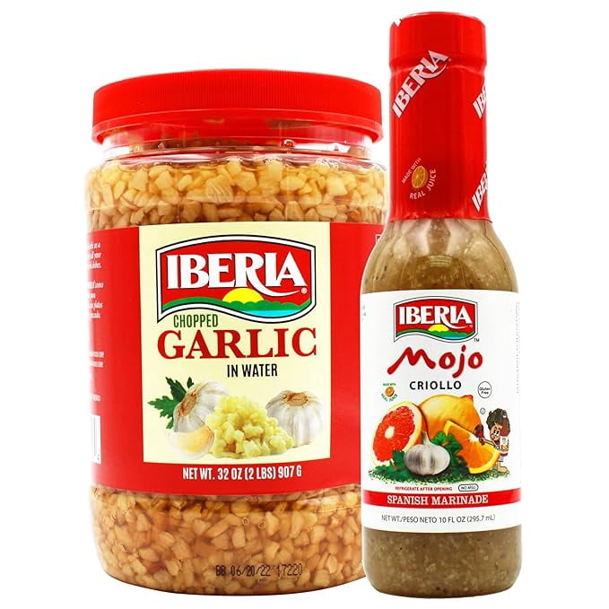 Iberia Chopped Garlic In Water, 32 oz + Iberia Mojo Criollo Spanish ...