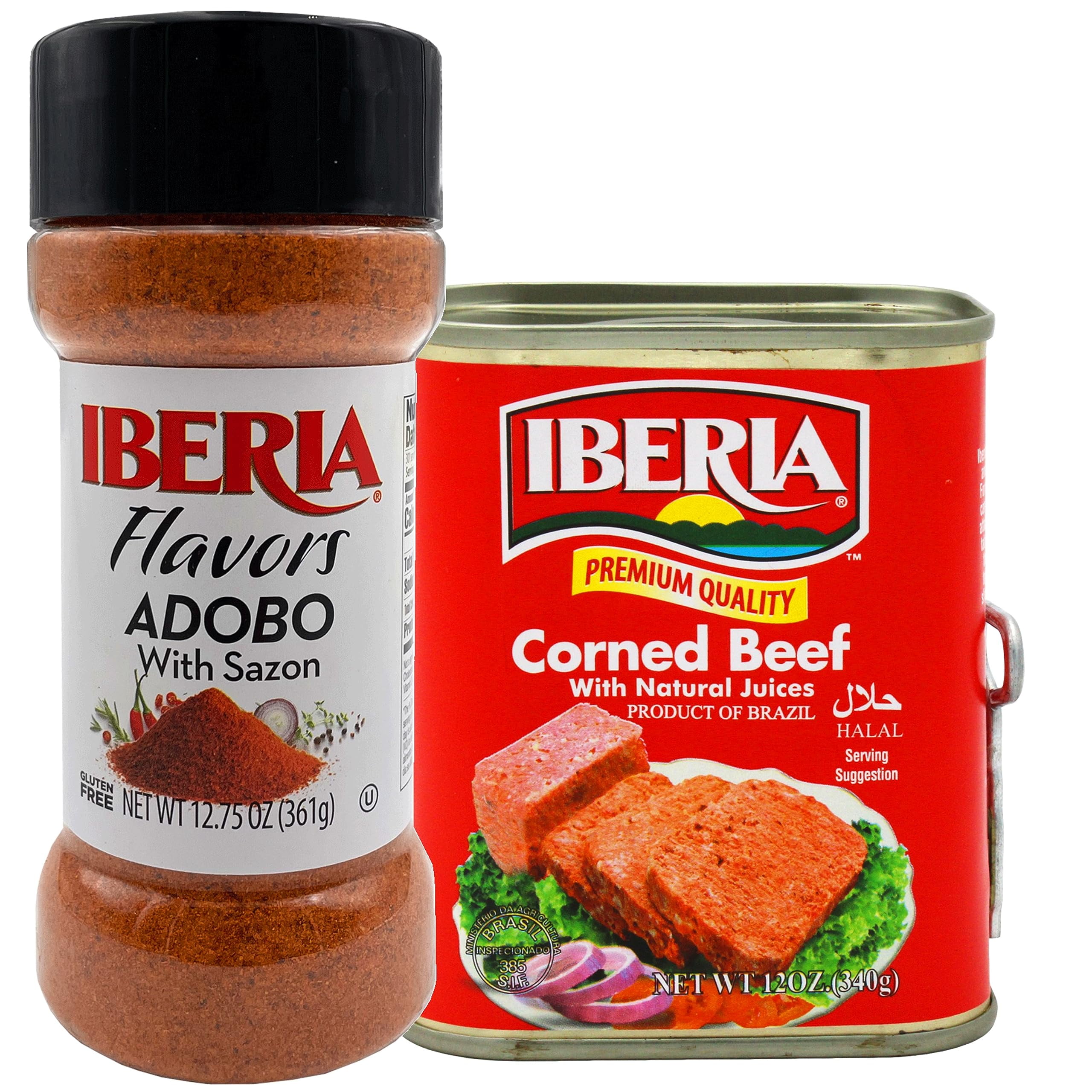 Iberia Corned Beef, 12 Oz + Iberia Adobo With Sazon, 12.75 Oz - Walmart.com