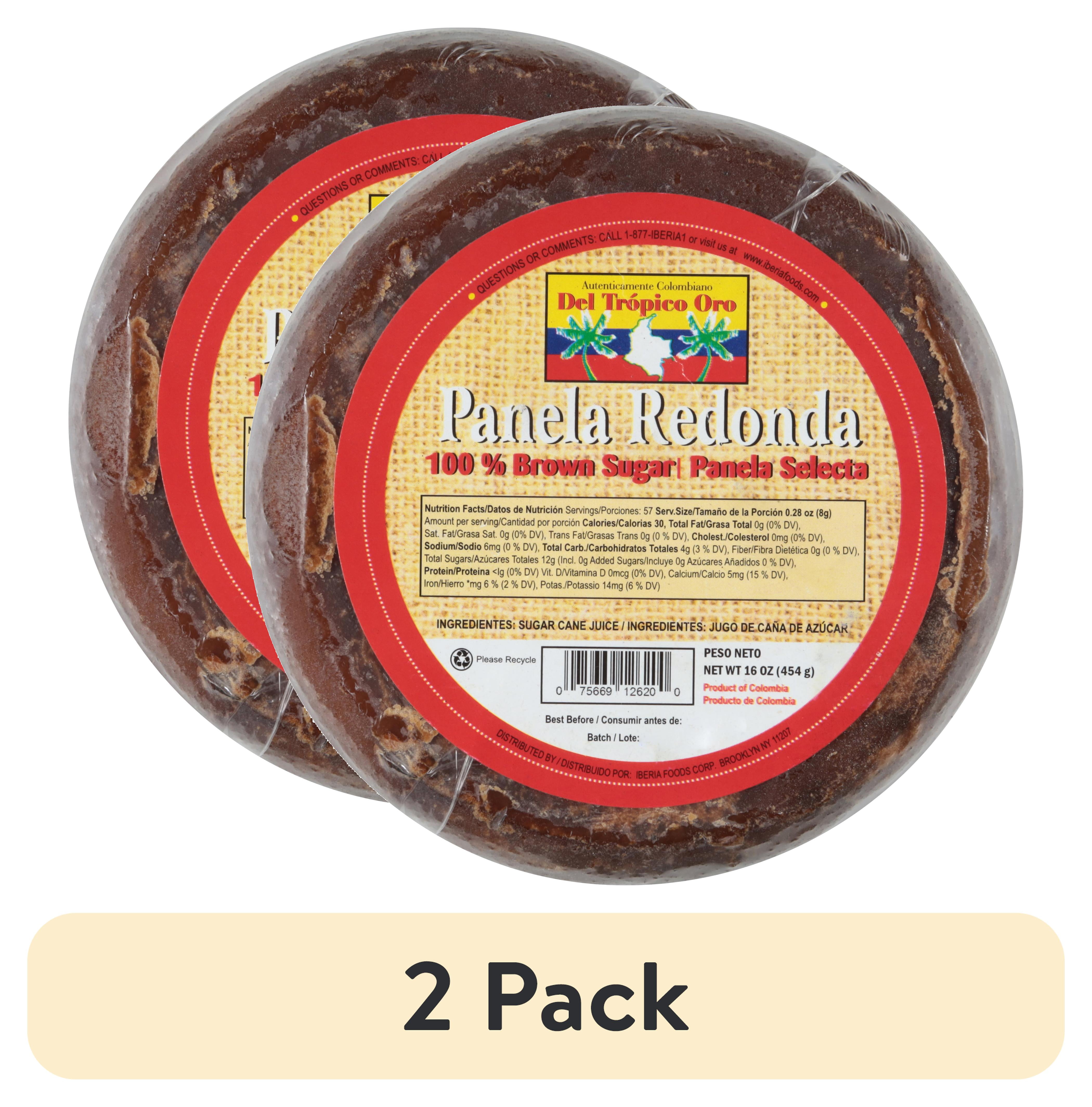 (2 pack) Iberia Del Tropico Oro 100% Brown Sugar Panela Redonda 16 oz ...