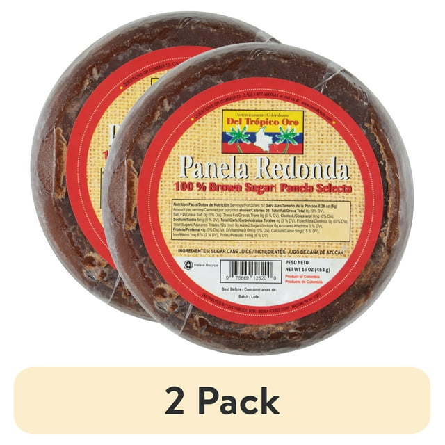 (2 pack) Iberia Del Tropico Oro 100% Brown Sugar Panela Redonda 16 oz ...