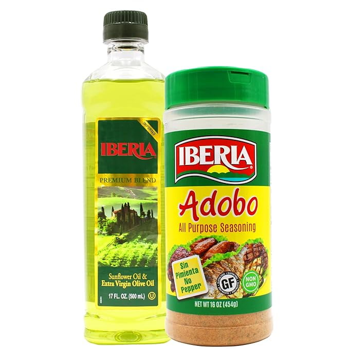 Iberia Extra Virgin Olive Oil & Sunflower Oil, 17 Fl Oz + Iberia Adobo ...