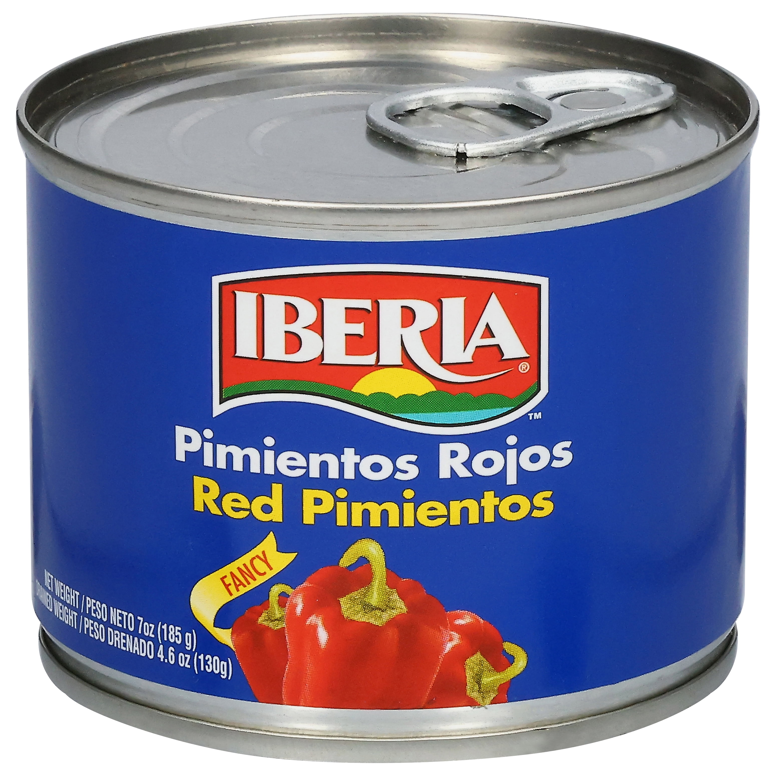 Iberia Fancy Sweet Red Pimientos, 7 oz - Low Calorie, Fat-Free, Canned ...