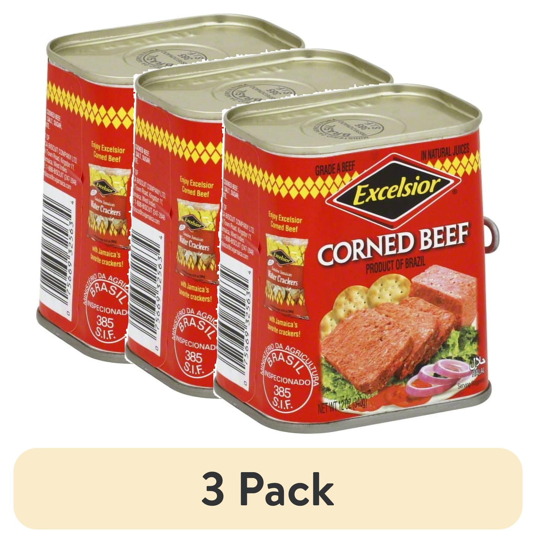 (3 pack) EXCELSIOR - Corned Beef 12OZ ( Pack of 12) - Walmart.com
