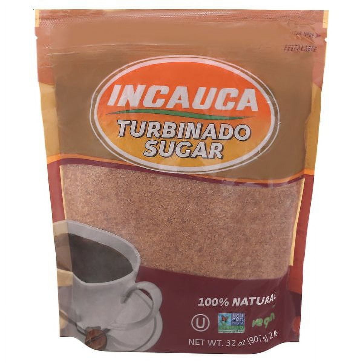 Incauca Sugar 32 oz Turbinado Resealable Kosher for Baking & Drinks ...