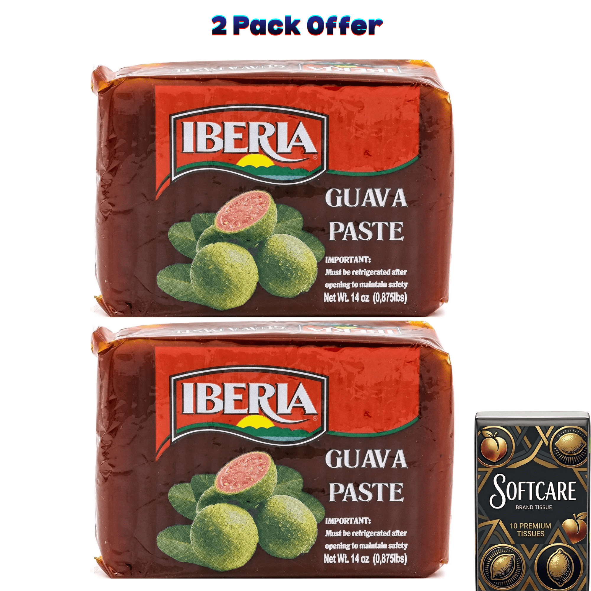 Iberia Guava Paste, 14 oz ( Include One Tissue Pack ) - Walmart.com