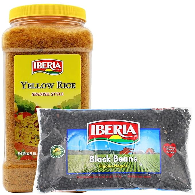 Iberia Jumbo Spanish Yellow Rice, 6.25 lb. and Iberia Bulk Dry Black ...