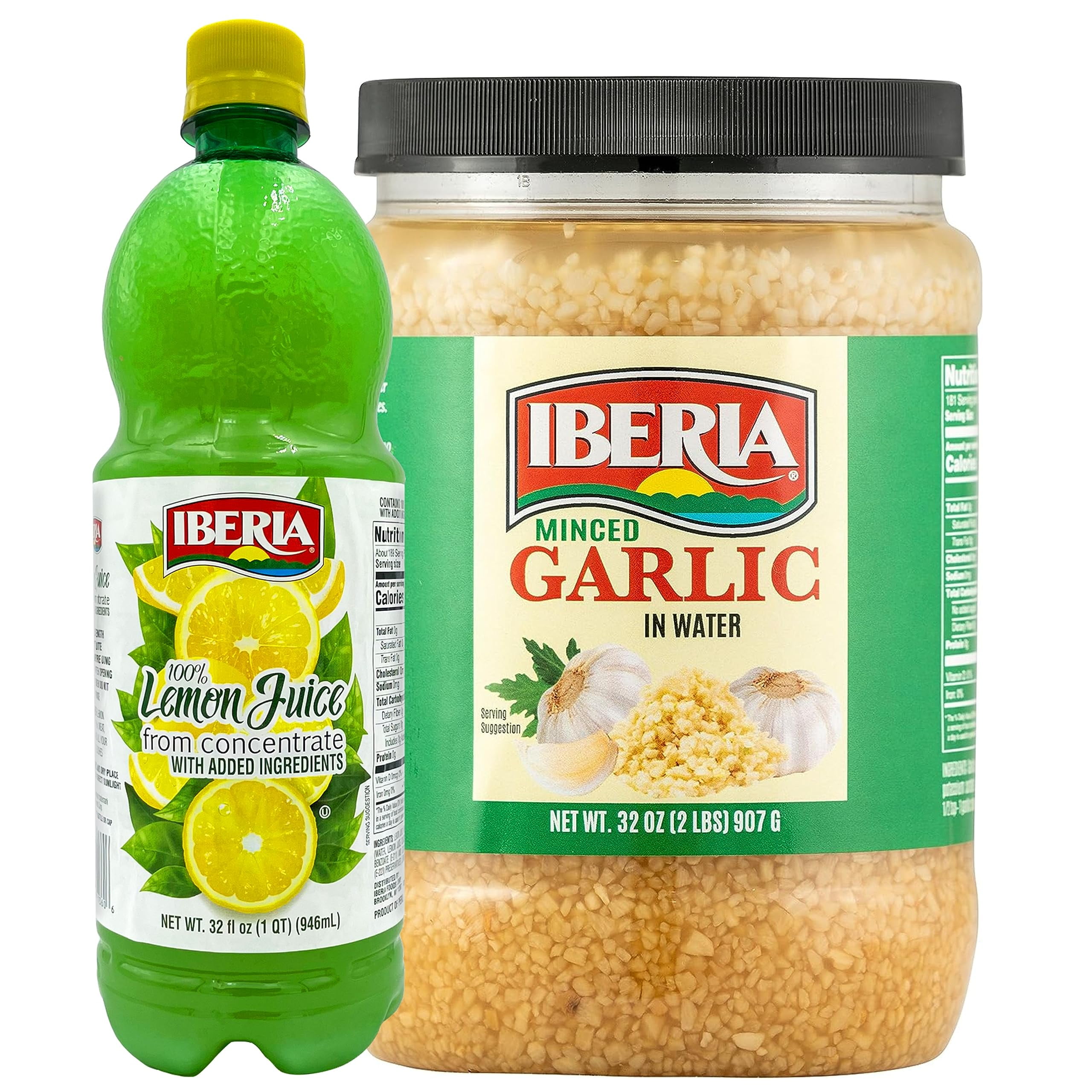Iberia Minced Garlic In Water, 32 Oz + Iberia Lemon Juice From ...