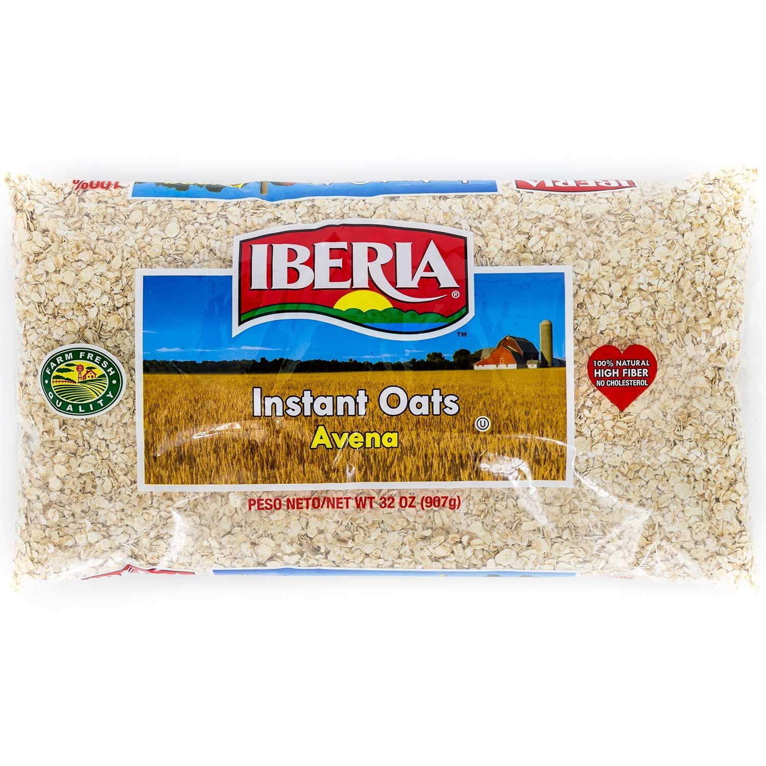 Iberia Oats Instant Oatmeal, SSF20 Breakfast Cereal, High Fiber, 32oz ...