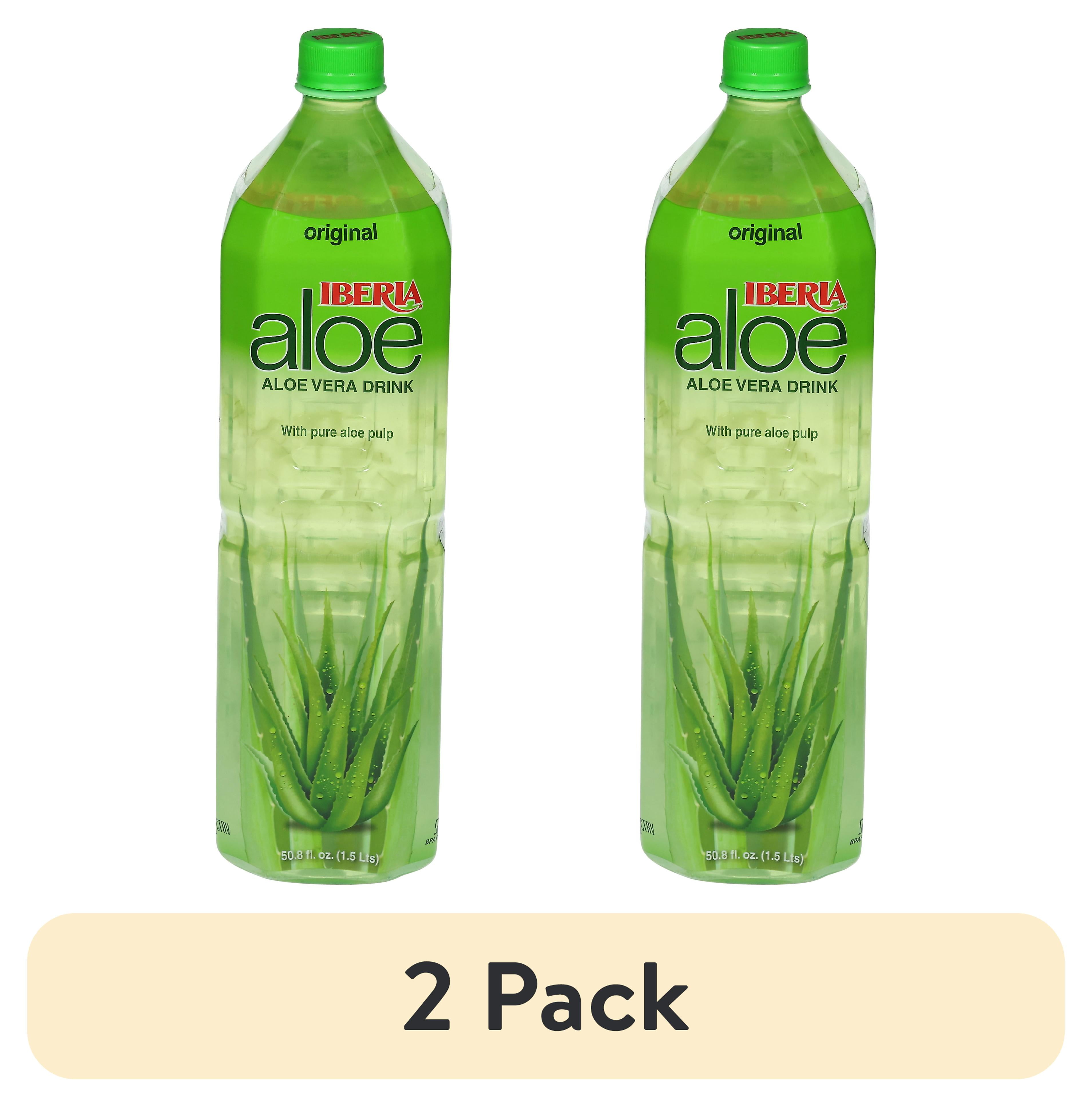 (2 pack) Iberia Original Aloe Vera Drink with Pure Aloe Pulp 50.8 fl oz ...