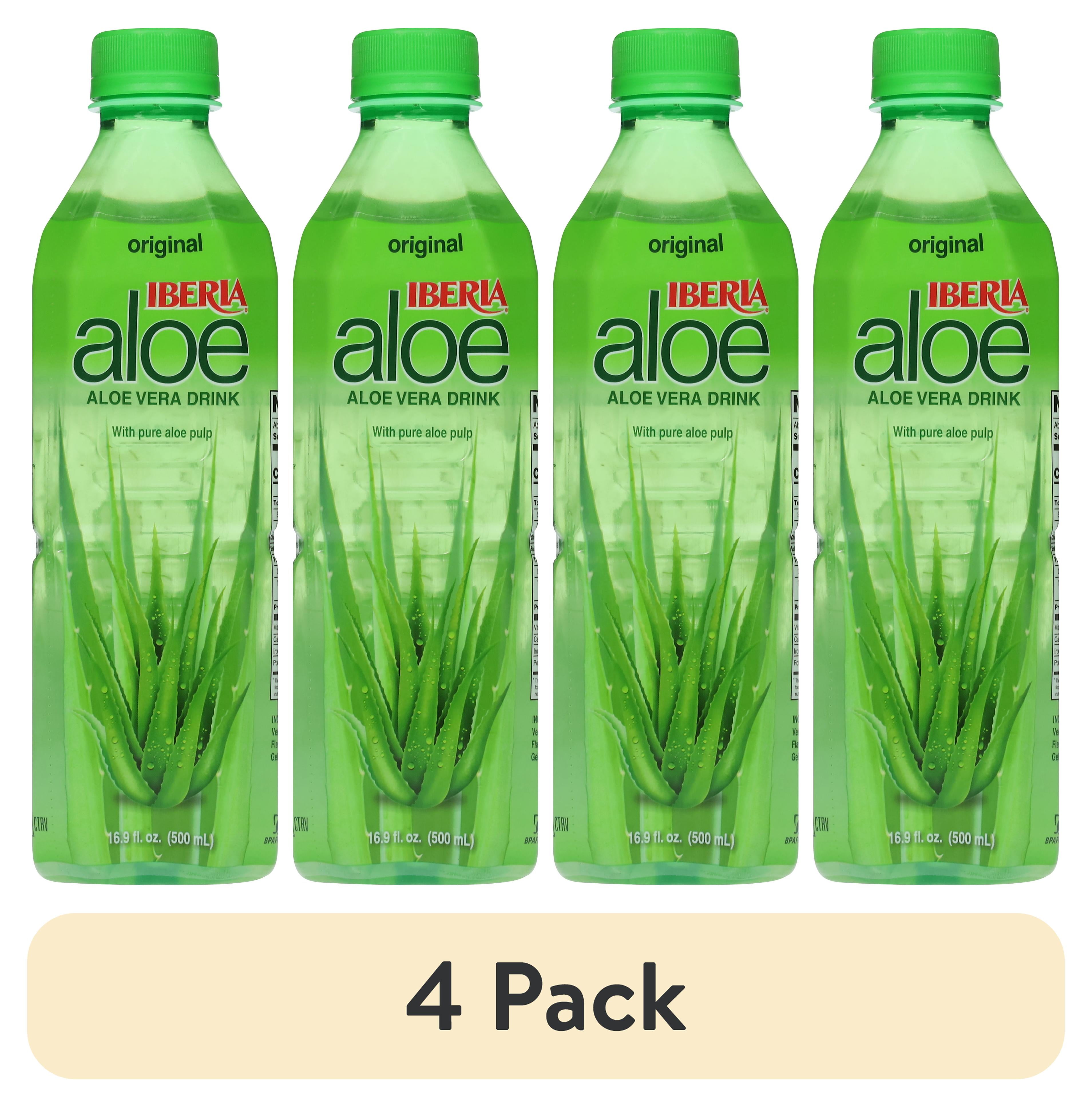 (4 pack) Iberia, Original Aloe Vera Juice, 16.9 fl oz, Smooth Texture ...