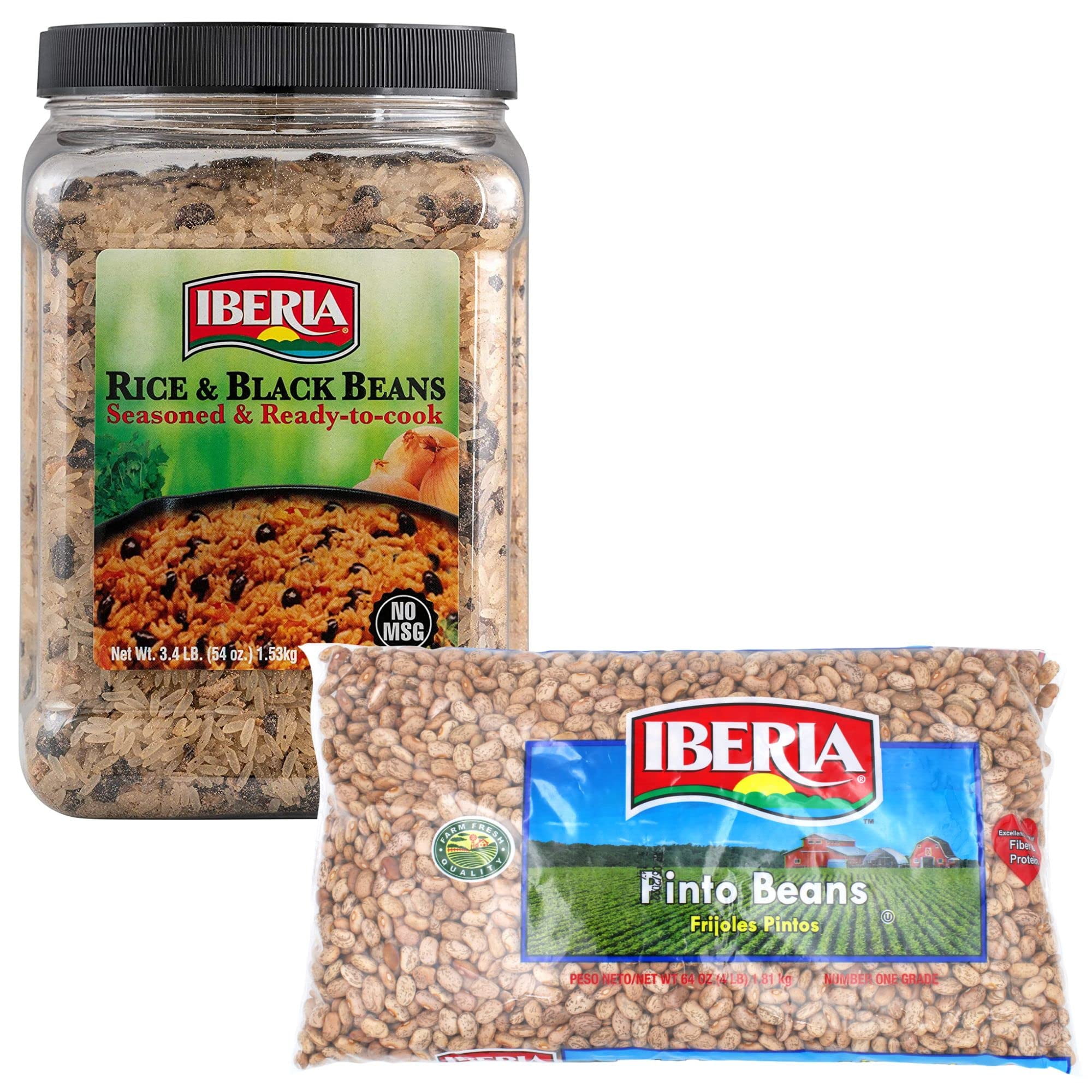 Iberia Pinto Beans 4 Lb. + Iberia Rice & Black Beans, 3.4 Lb - Walmart.com