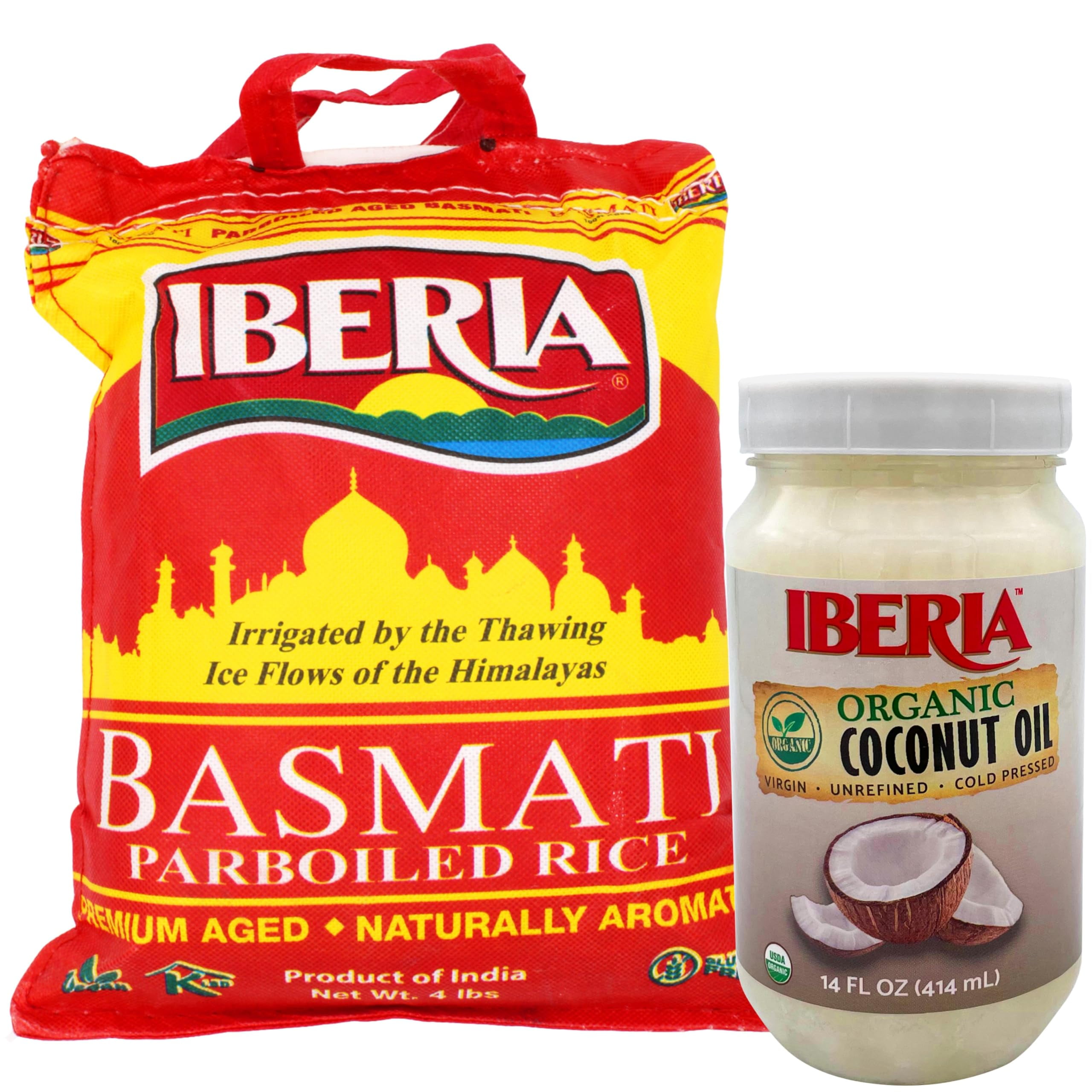 Iberia Premium Aged Parboiled Basmati Rice, 4 Lb. + Iberia Organic ...