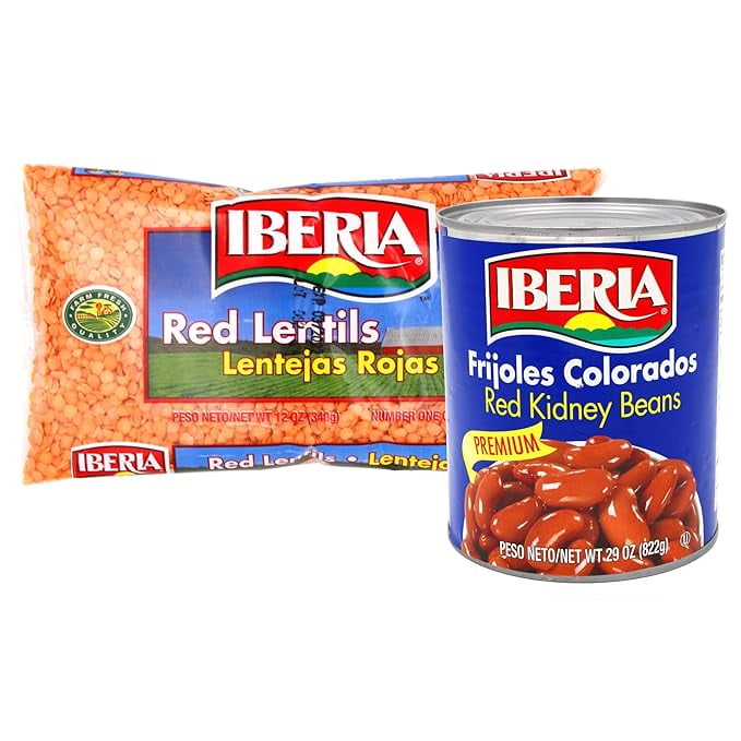 Iberia Red Lentil Beans, 12oz + Iberia Red Kidney Beans, 29 oz ...
