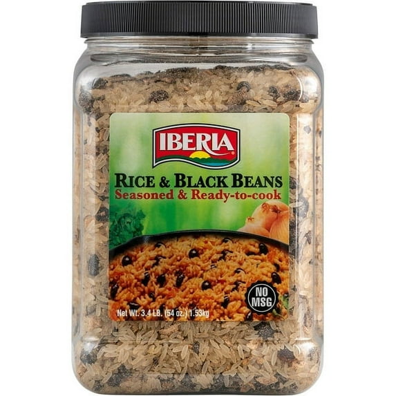 Iberia Rice & Black Beans, 3.4 Lb, Completely Seasoned & Ready To Cook ...