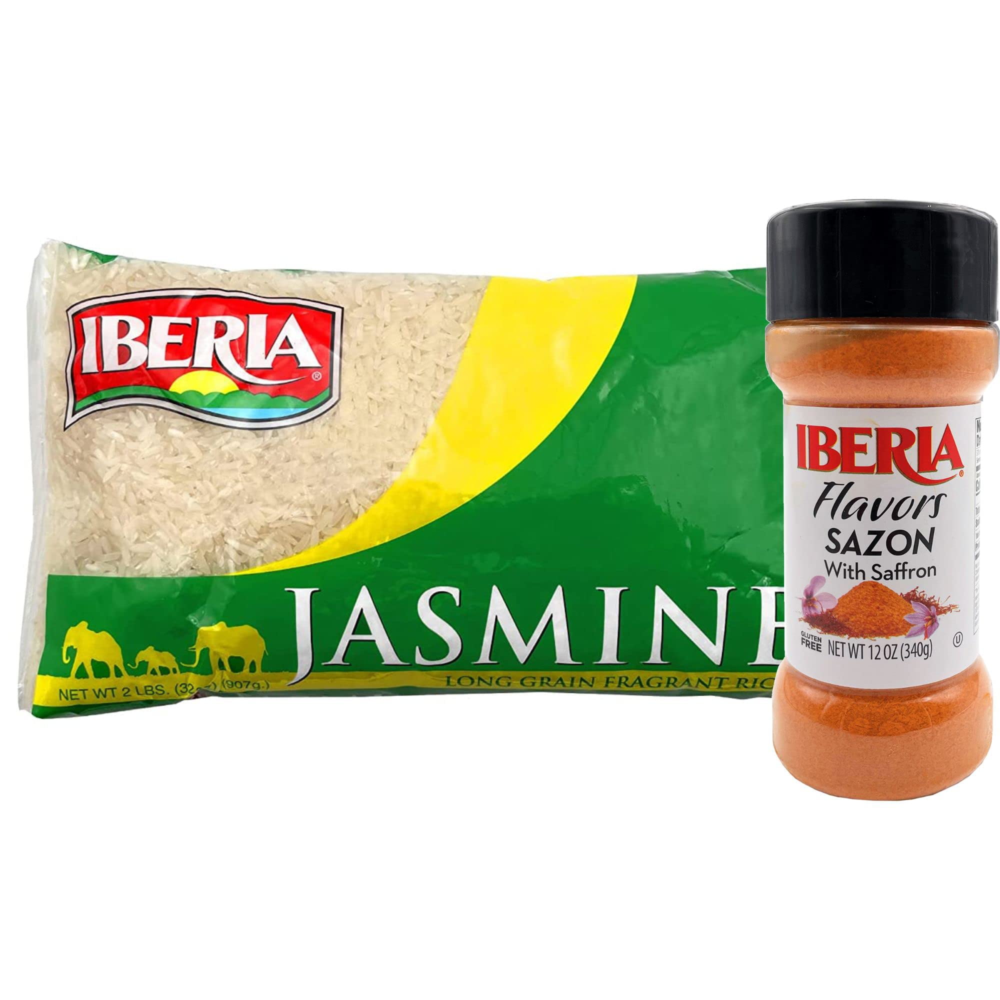 Iberia Sazon With Saffron, 12 Oz + Iberia Jasmine Rice 2 Lb. - Walmart.com