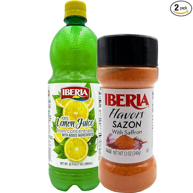 Iberia Sazon with Saffron, 12 oz + Iberia Lemon Juice from Concentrate, 32 fl oz - Walmart.com