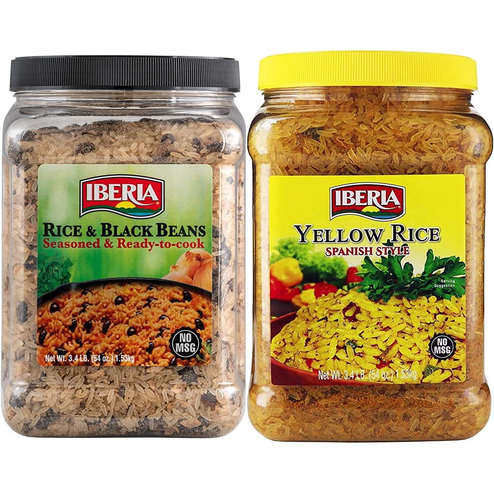 Iberia Seasoned Rice And Black Beans, 3.4 Lb. And Iberia Spanish Yellow ...