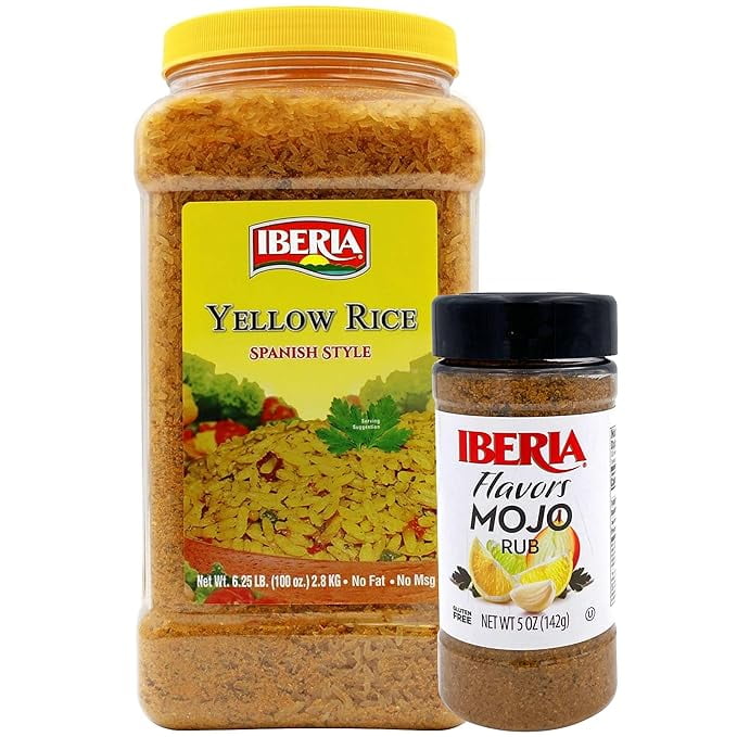 Iberia Yellow Rice 6.25 lb. Bulk Spanish Style Seasoned Rice + Iberia ...