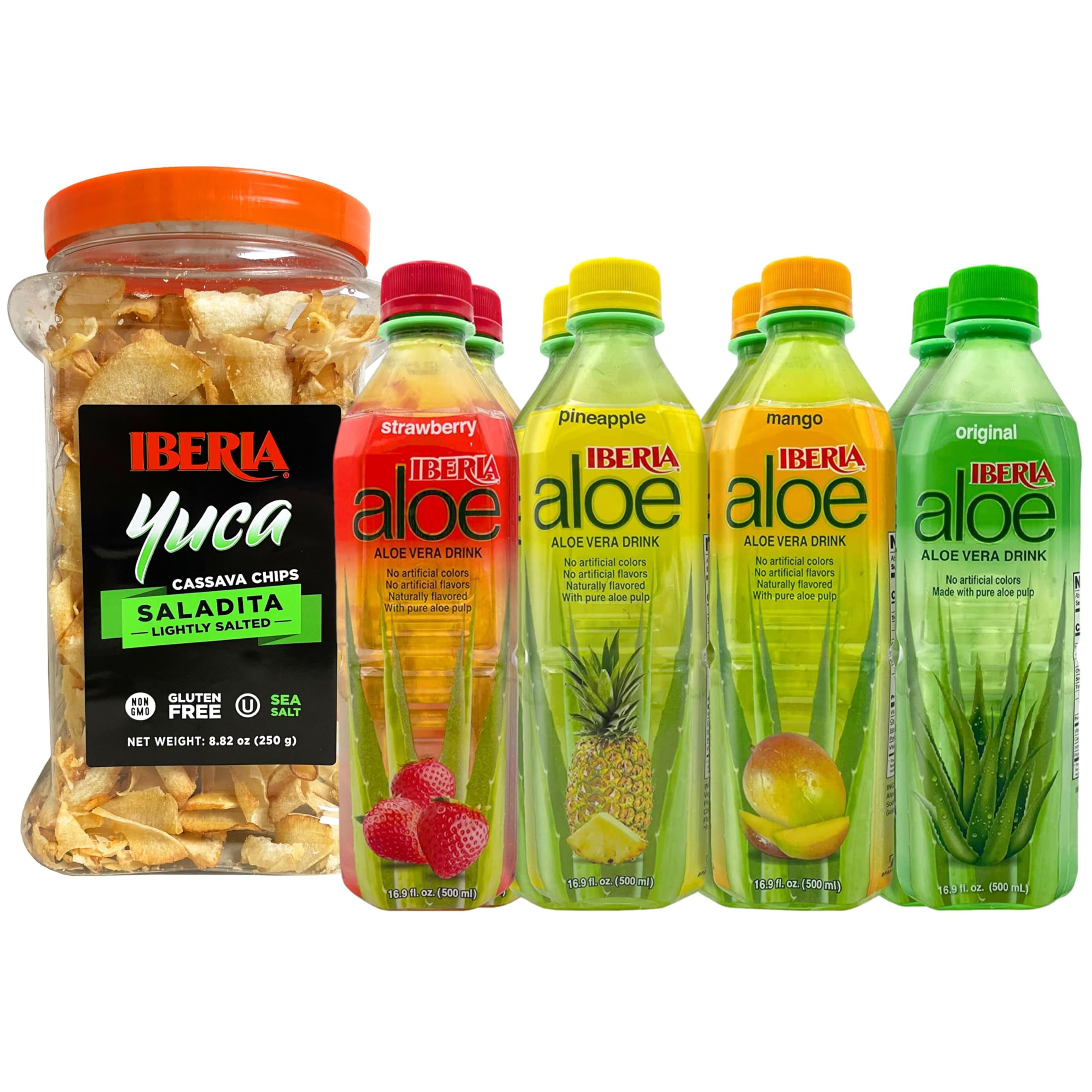 Iberia Yuca/Cassava Chips, 8.8 Oz + Iberia Aloe Vera Drink With Pure ...