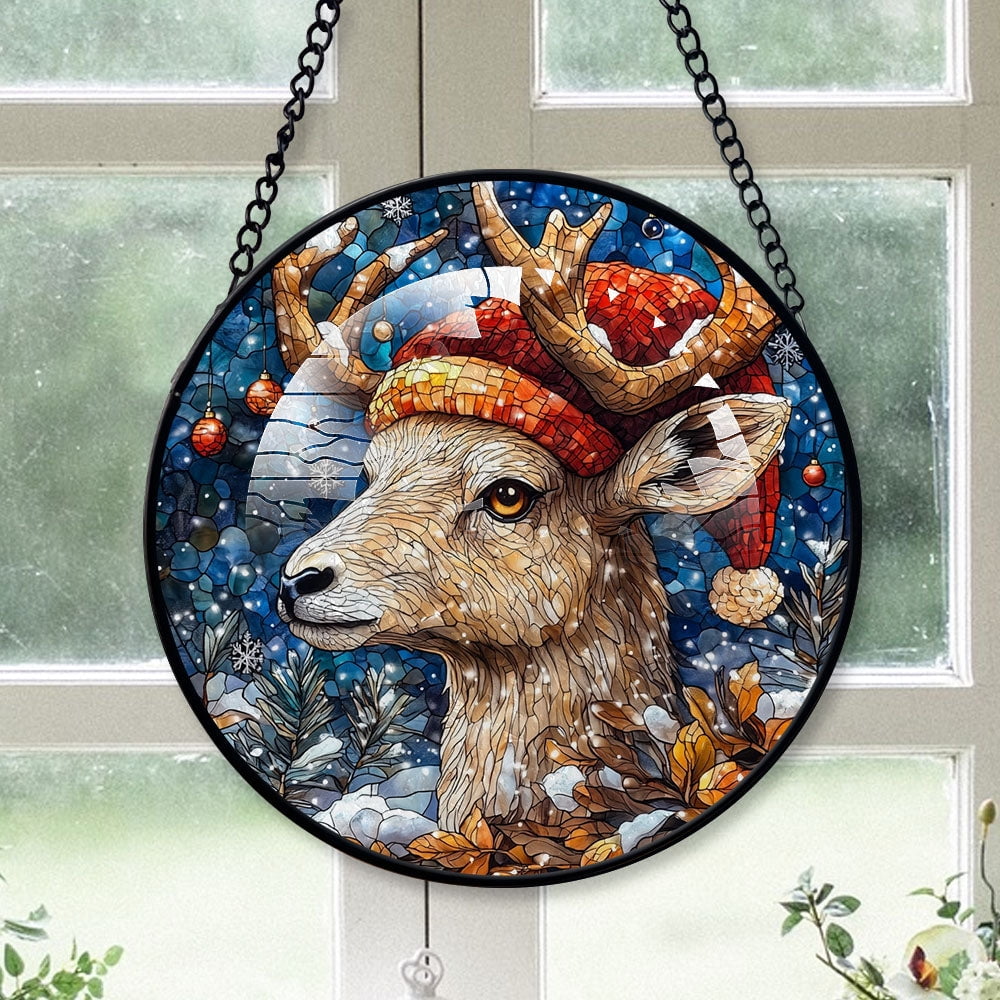Ibex Ornament Christmas 2025, Ibex Stained Glass Hanging Window ...