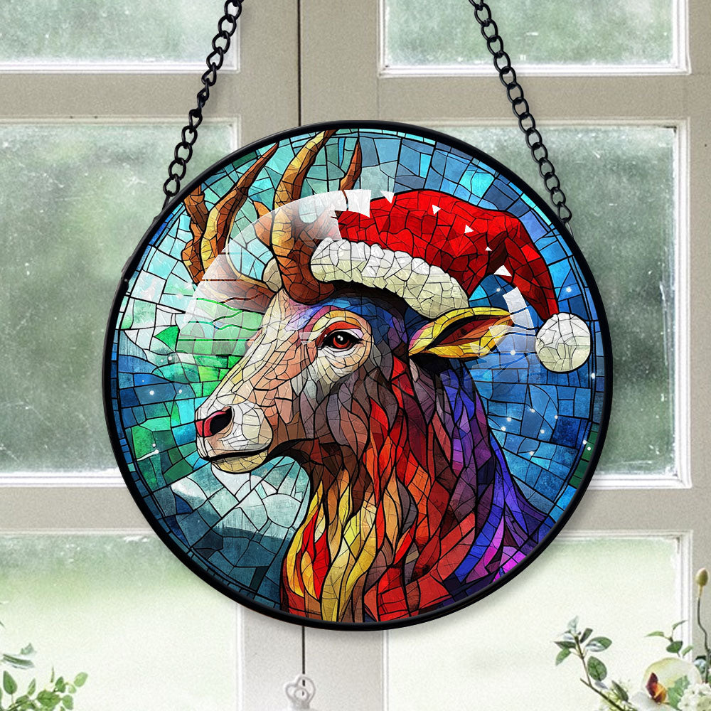 Ibex Ornament Christmas 2025, Ibex Stained Glass Window Hanging ...